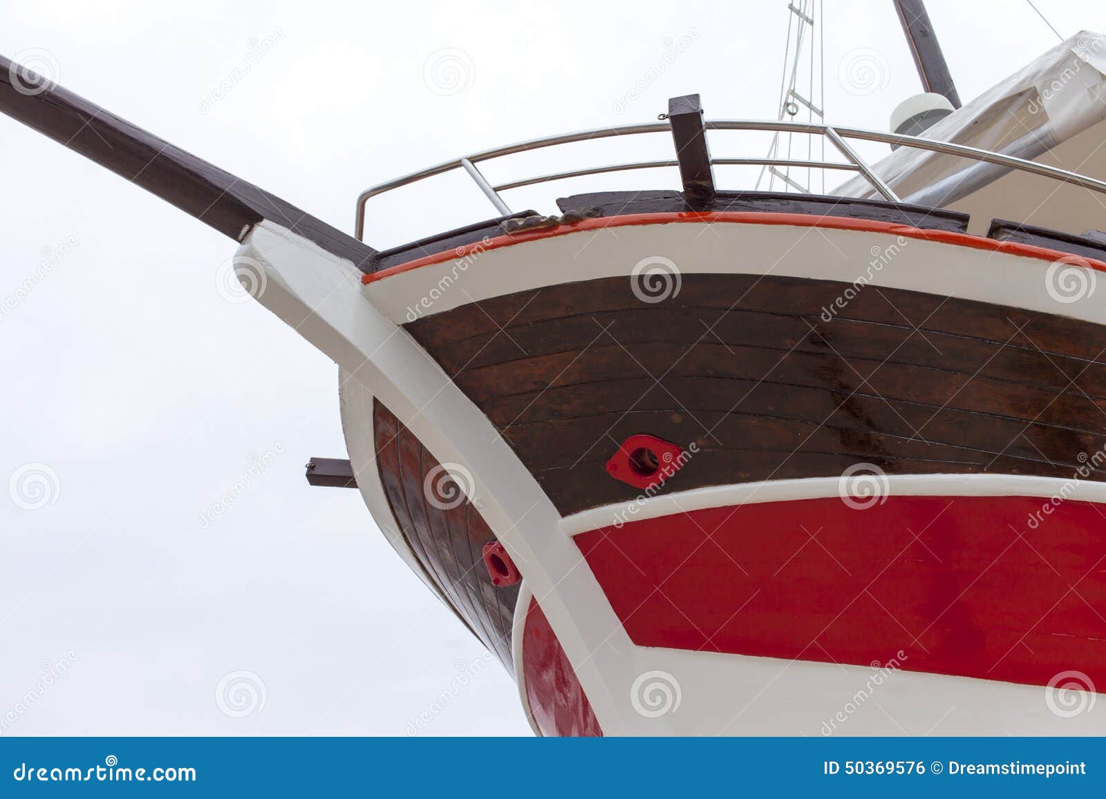 Front View, Bow, of Fresh Painted Ship Stock Photo - Image of blue ...