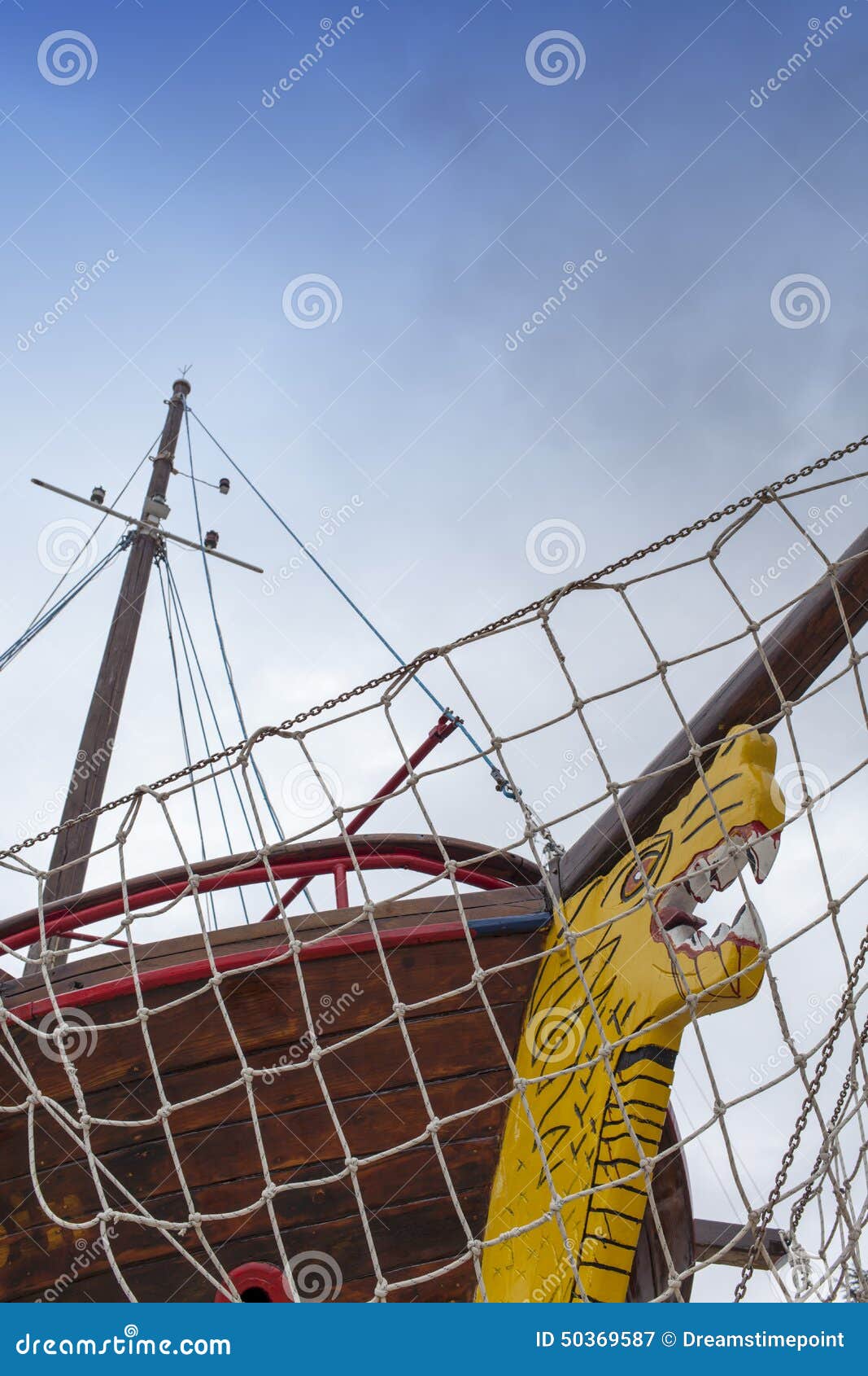 Front View, Bow, of Fresh Painted Ship Stock Image - Image of boat ...