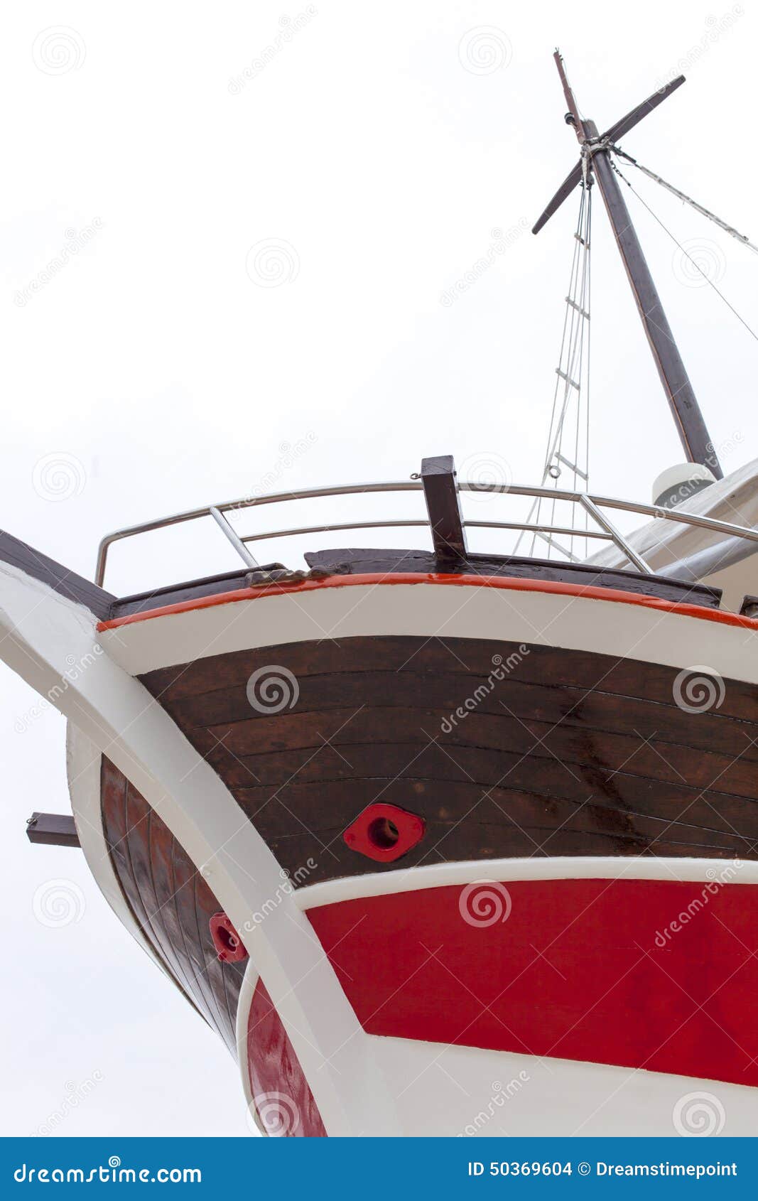 Front View, Bow, of Fresh Painted Ship Stock Photo - Image of inox ...