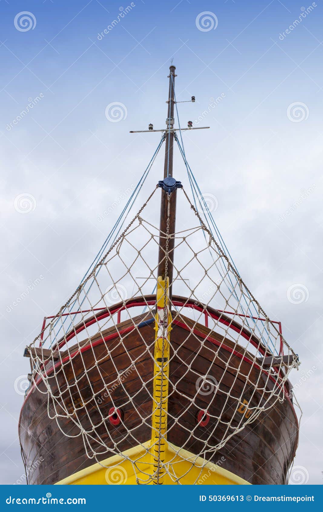 Front View, Bow, of Fresh Painted Ship Stock Image - Image of classic ...