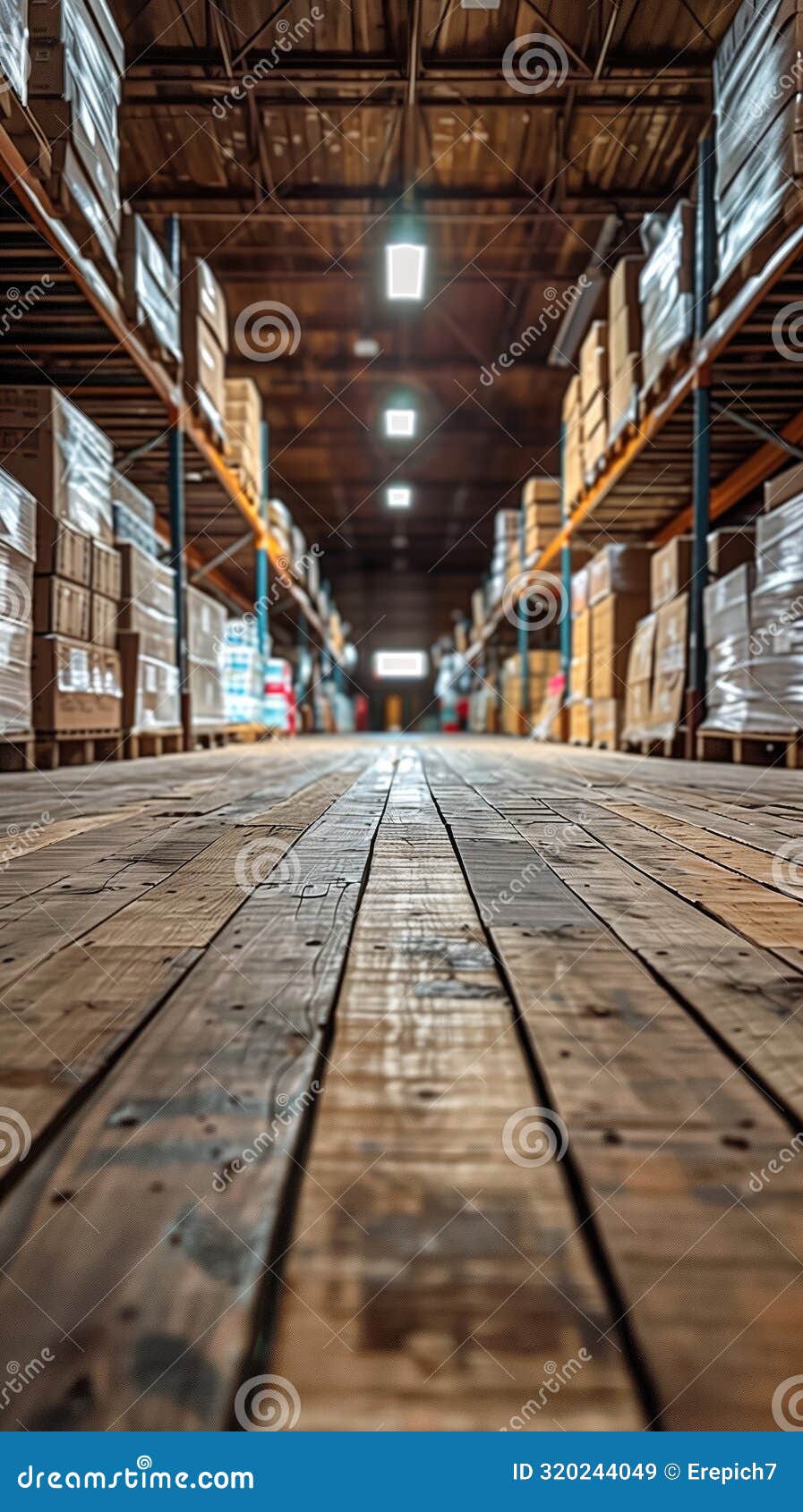 Front View of Boxes in a Warehouse on Pallet Racks Stock Image - Image ...