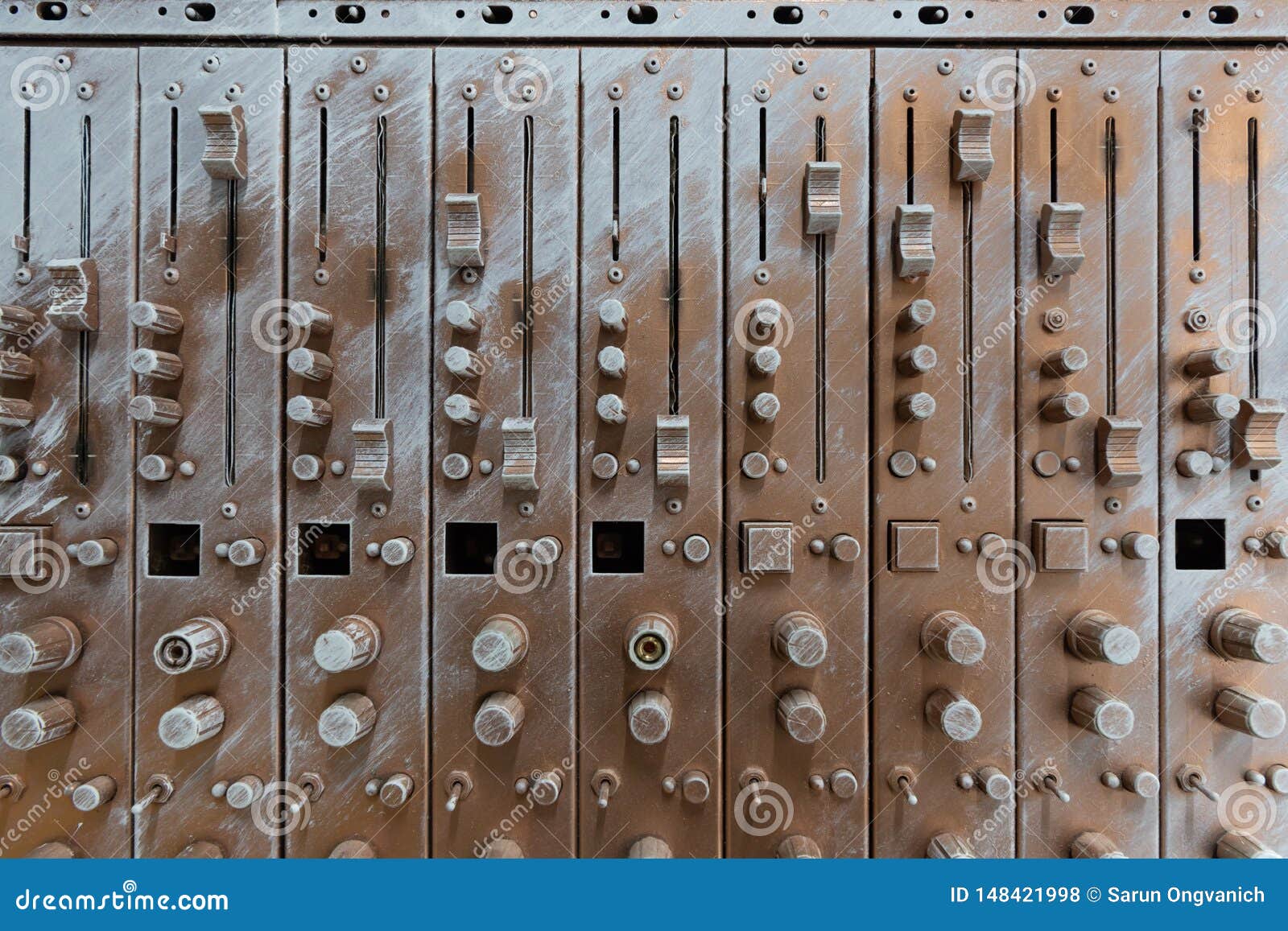 Front View of Breakdown Artificial Bronze Sound Equalizer Stock Photo ...