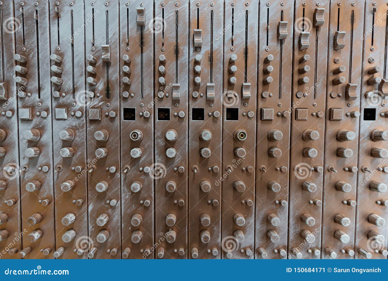 Front View of Breakdown Artificial Bronze Sound Equalizer Stock Image ...