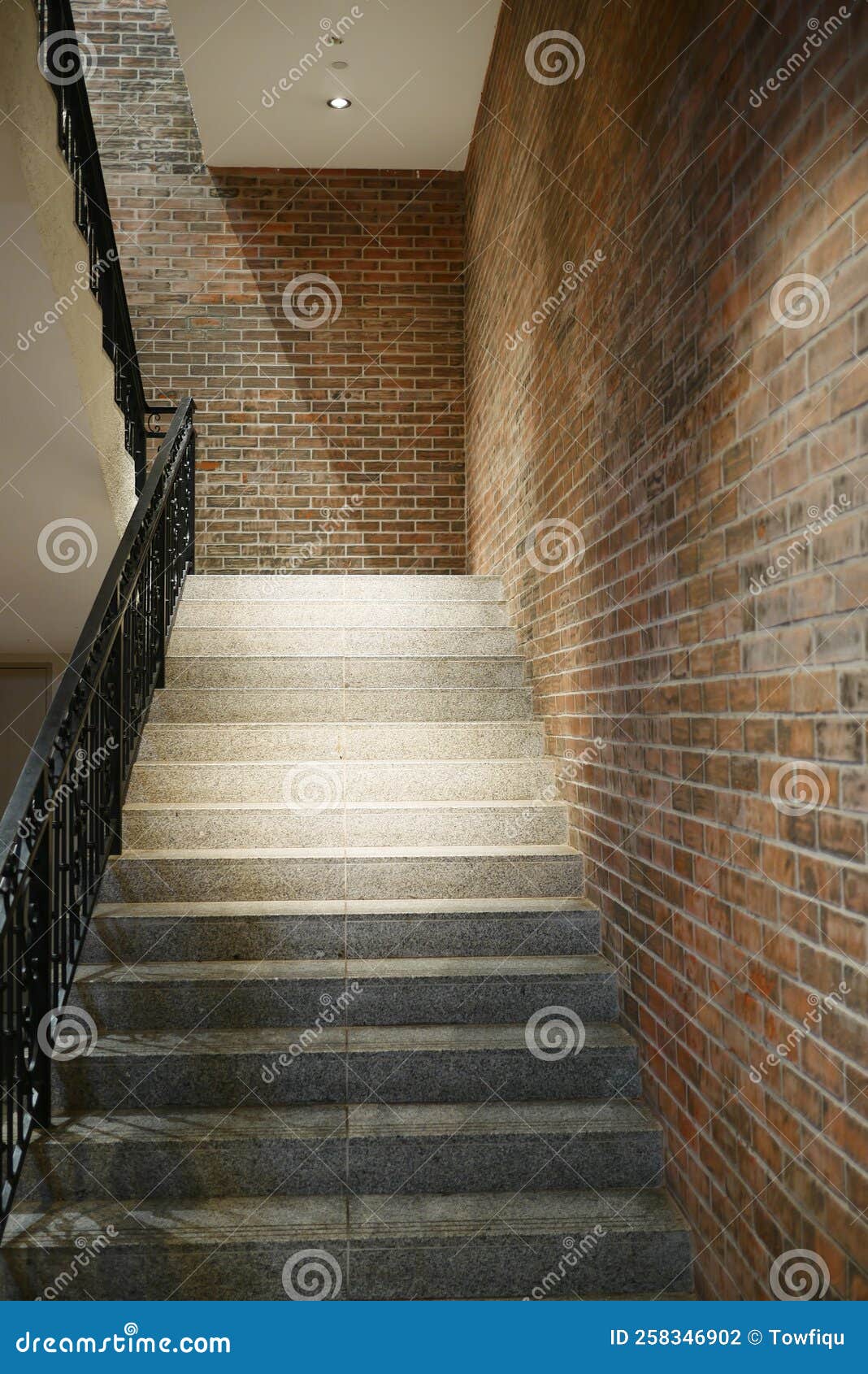 Front View of Brick Stair Outdoor Stock Photo - Image of exterior ...