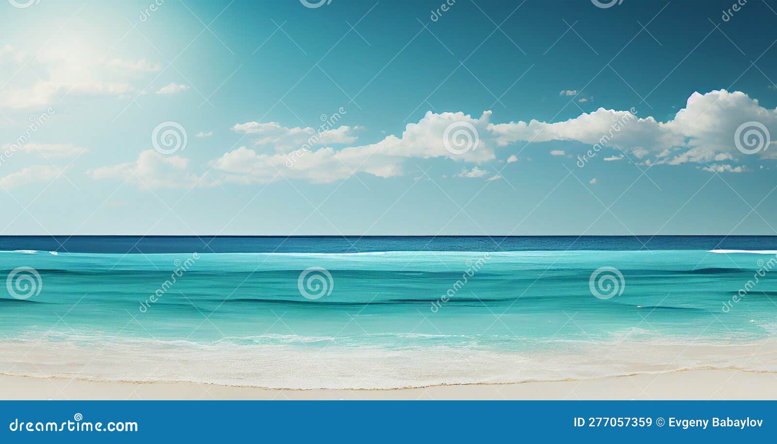 Front View of Bright Blue Morning Sky with Clear White Clouds - AI ...