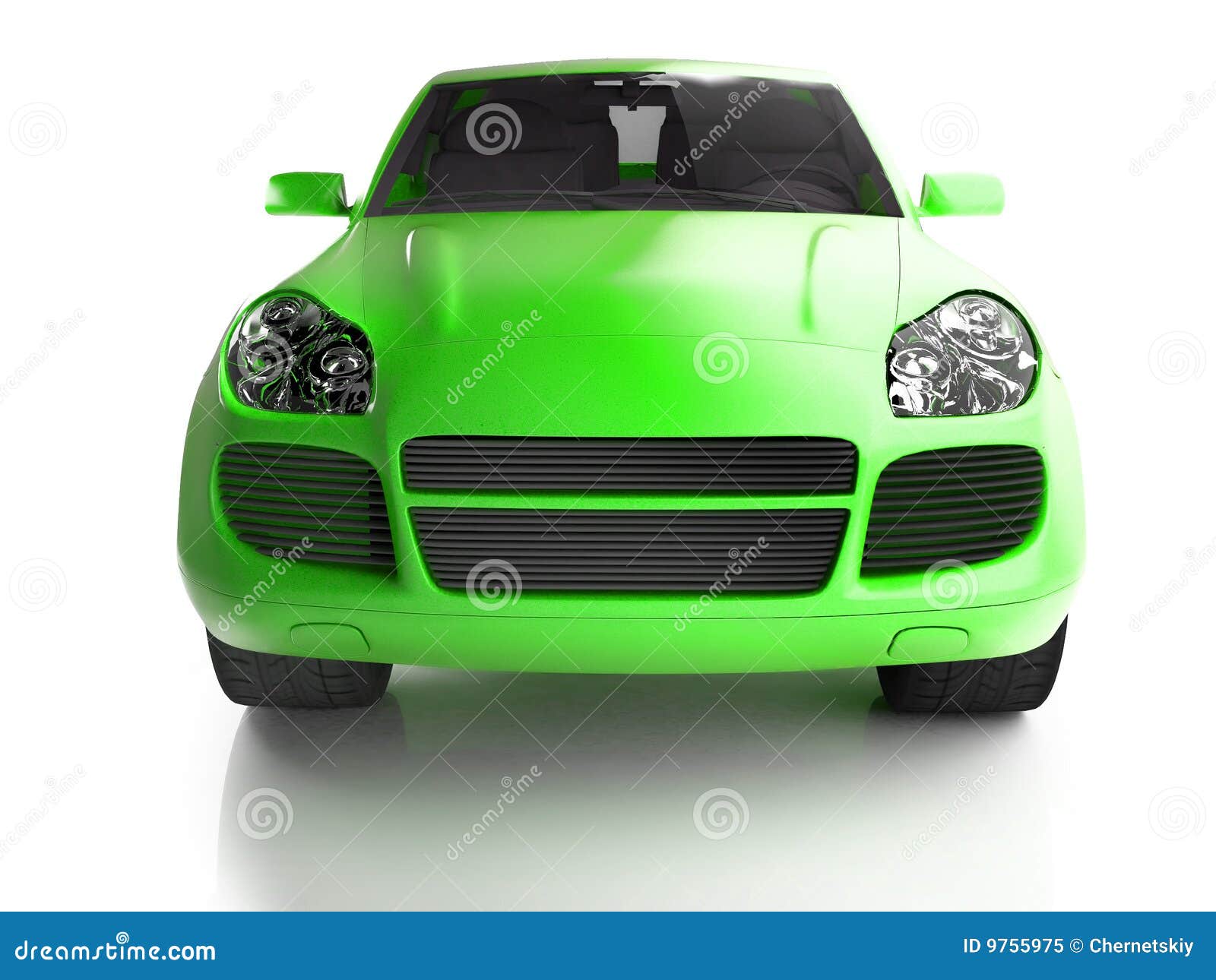 Front View of Bright Green Crossover Stock Illustration - Illustration ...