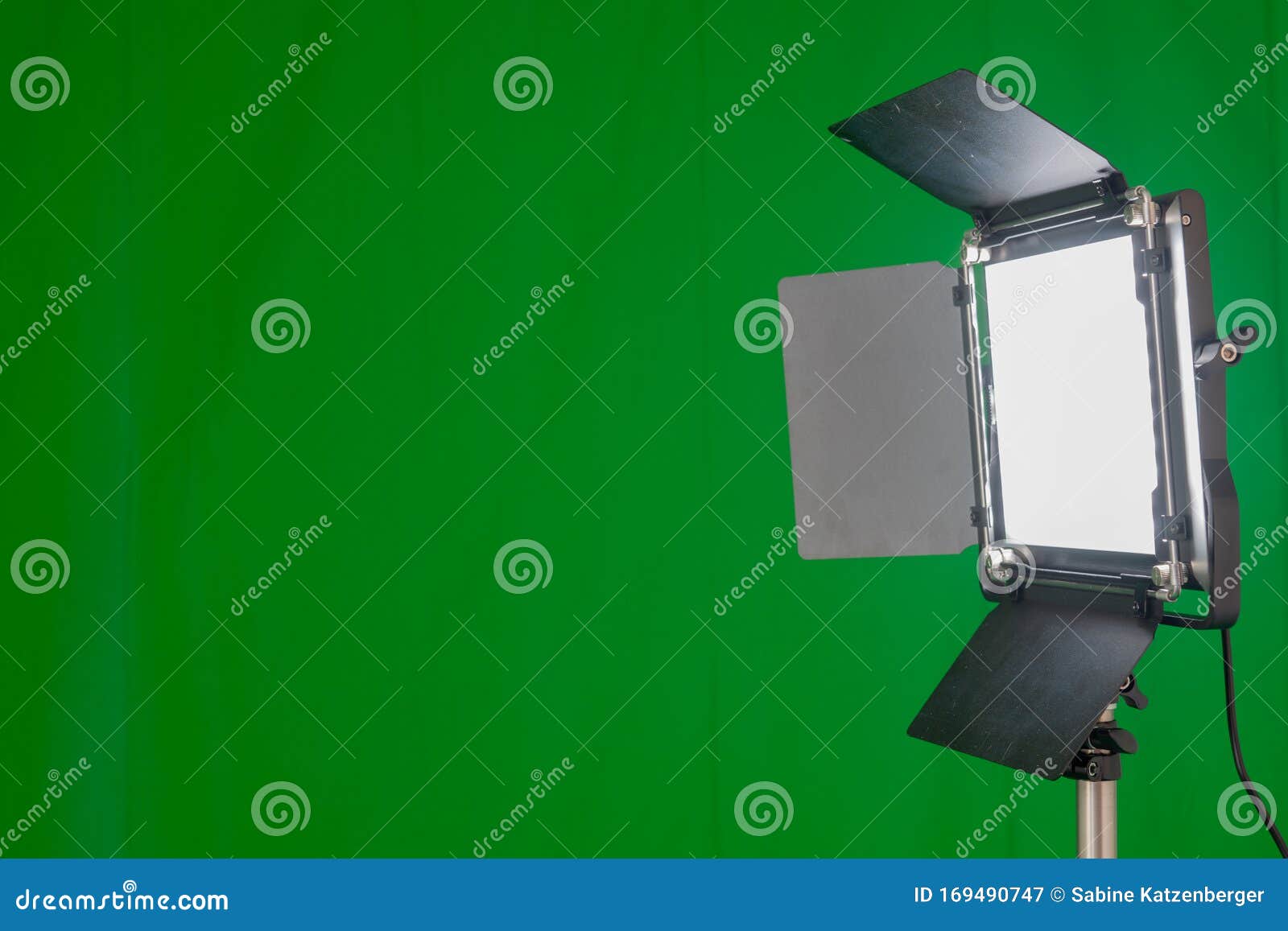 Video Light in Front of a Green Screen Stock Image - Image of ...