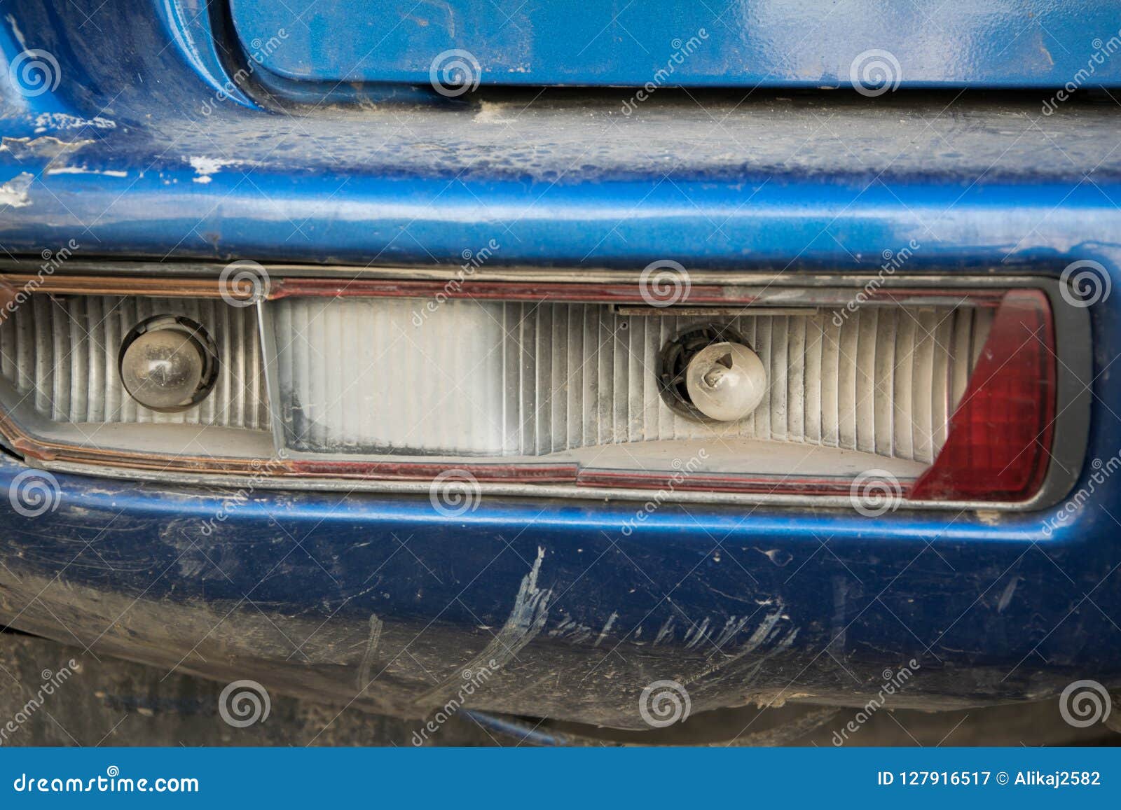 Front View of Broken Tail Light Stock Image - Image of injury, broken ...