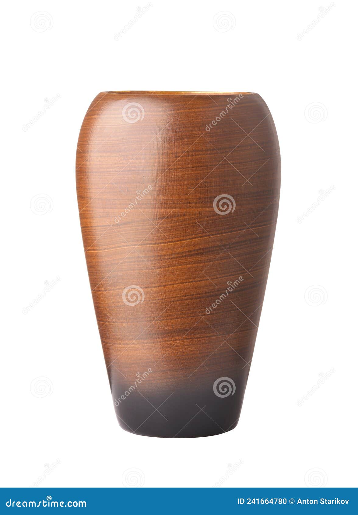 Front View of Brown Glazed Ceramic Vase Stock Photo - Image of ...