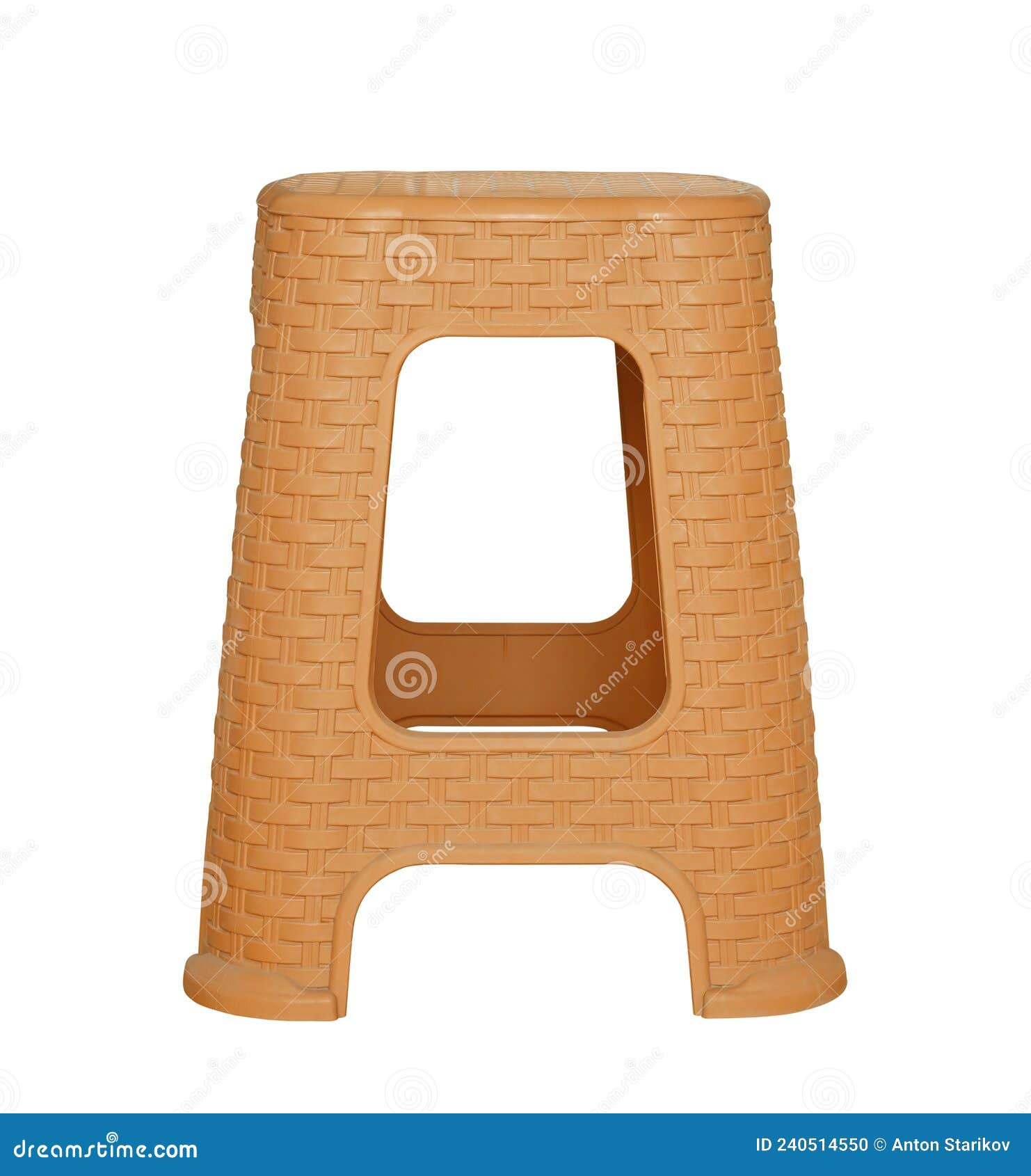 Front View of Brown Plastic Stool Stock Photo - Image of household ...