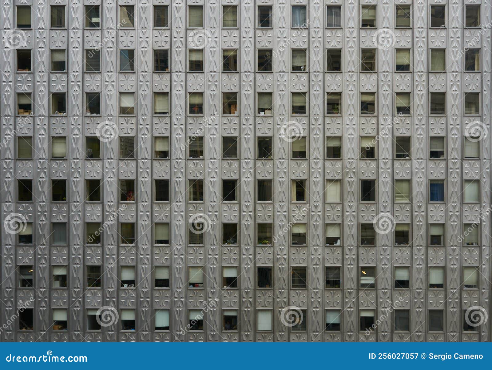 Front View of a Building Full of Windows Stock Image - Image of ...