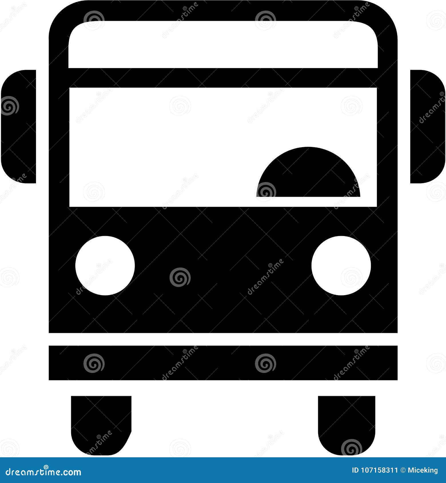 Front view bus icon stock vector. Illustration of vector - 107158311