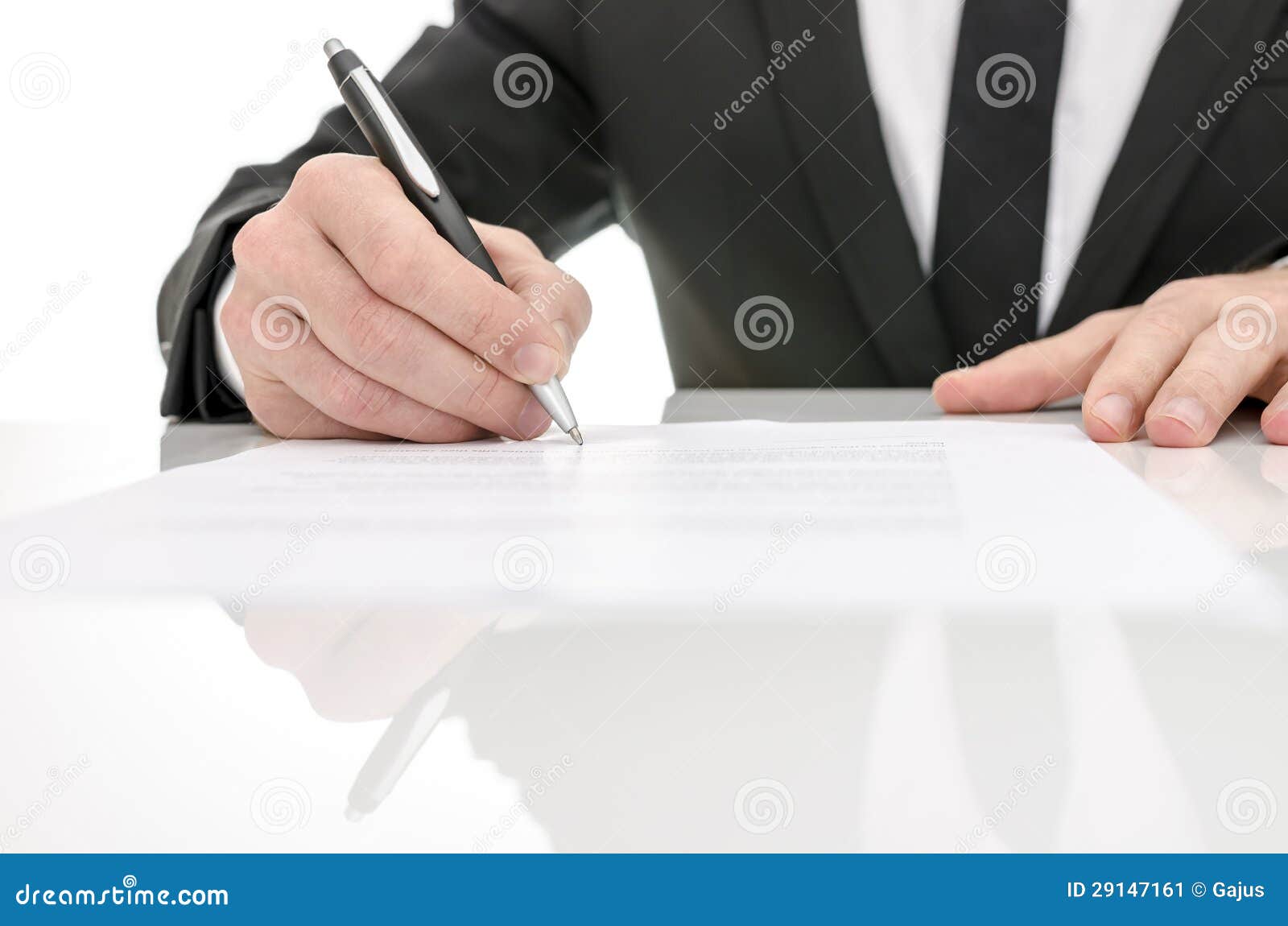 Front View of a Business Man Signing a Contract Stock Image - Image of ...