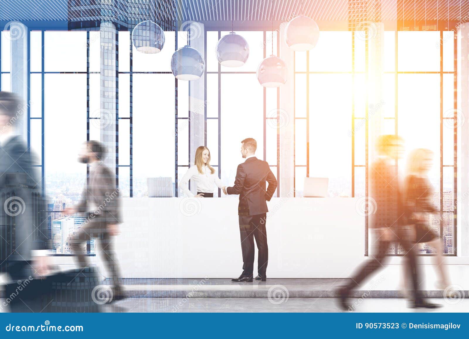 Front View of Businesspeople Stock Image - Image of businessperson ...