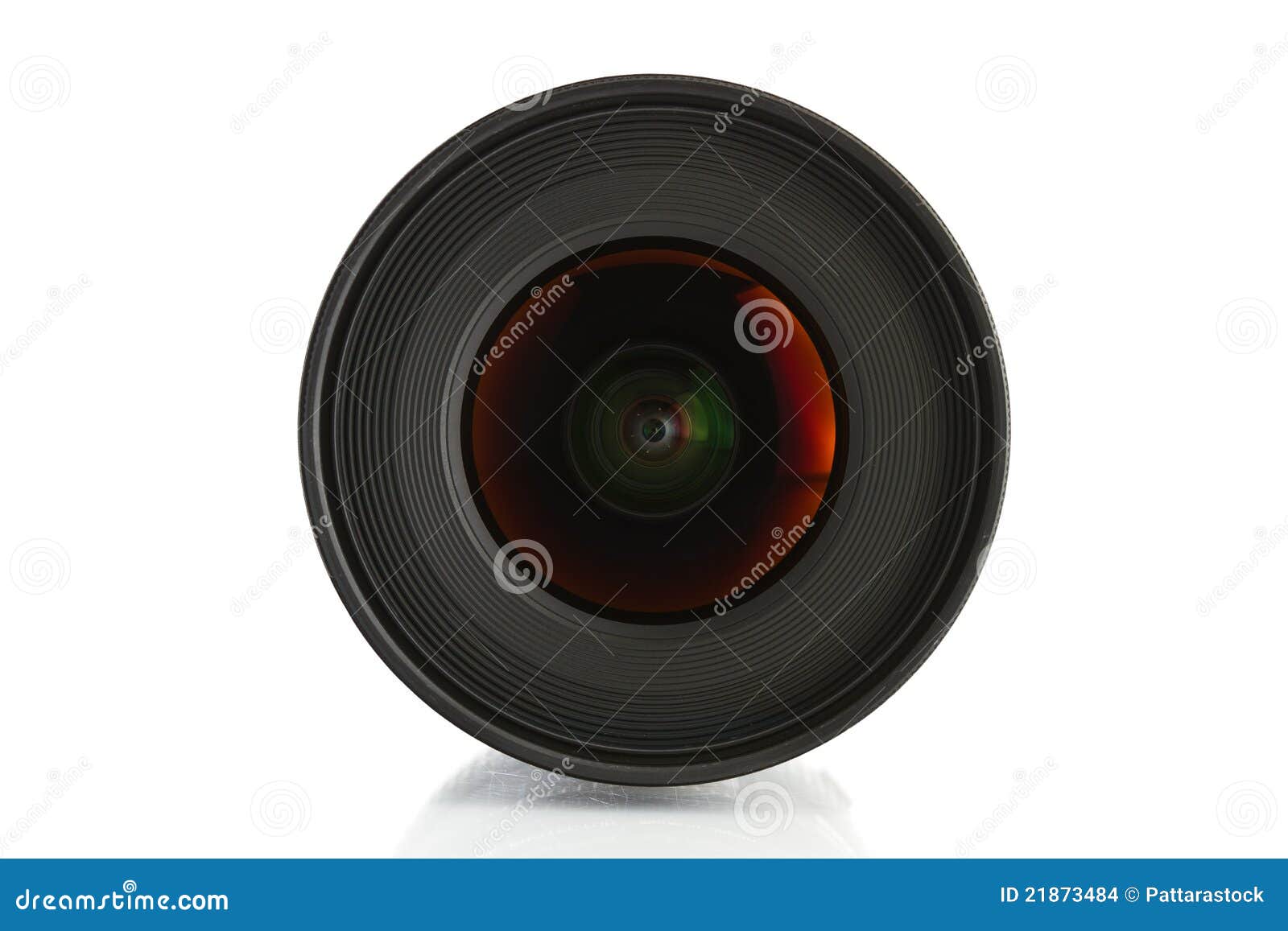 Front View of Camera Lens on White Background Stock Photo - Image of ...