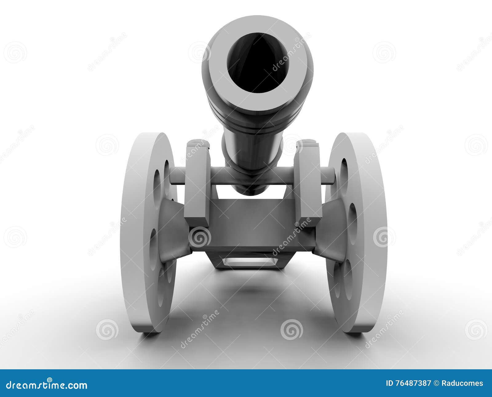 Front View of a Cannon Barrel Stock Illustration - Illustration of loop ...