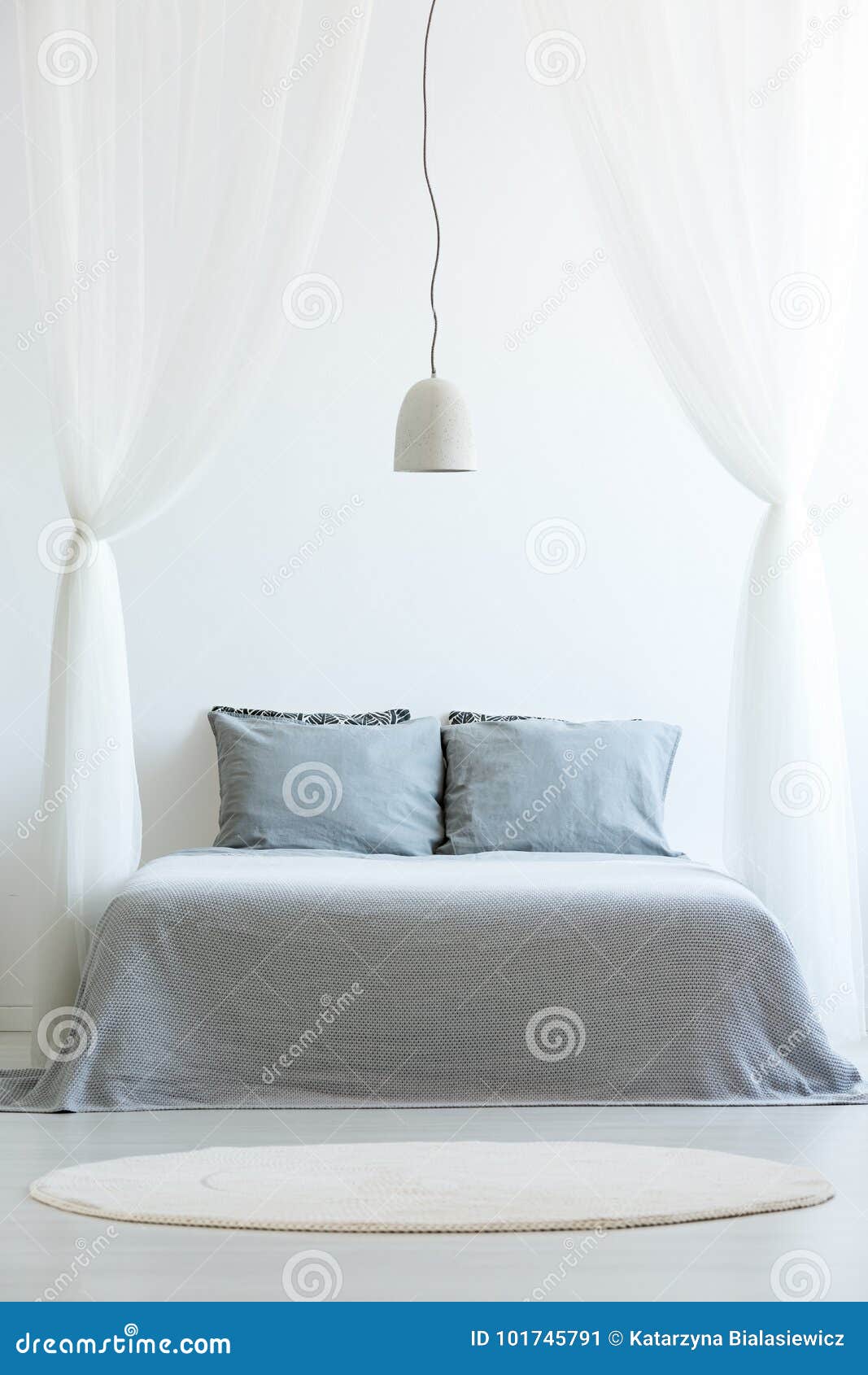 Front view of canopy bed stock image. Image of soft - 101745791