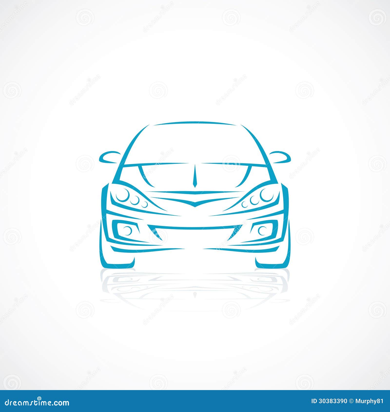 Front view of car stock vector. Illustration of outline - 30383390