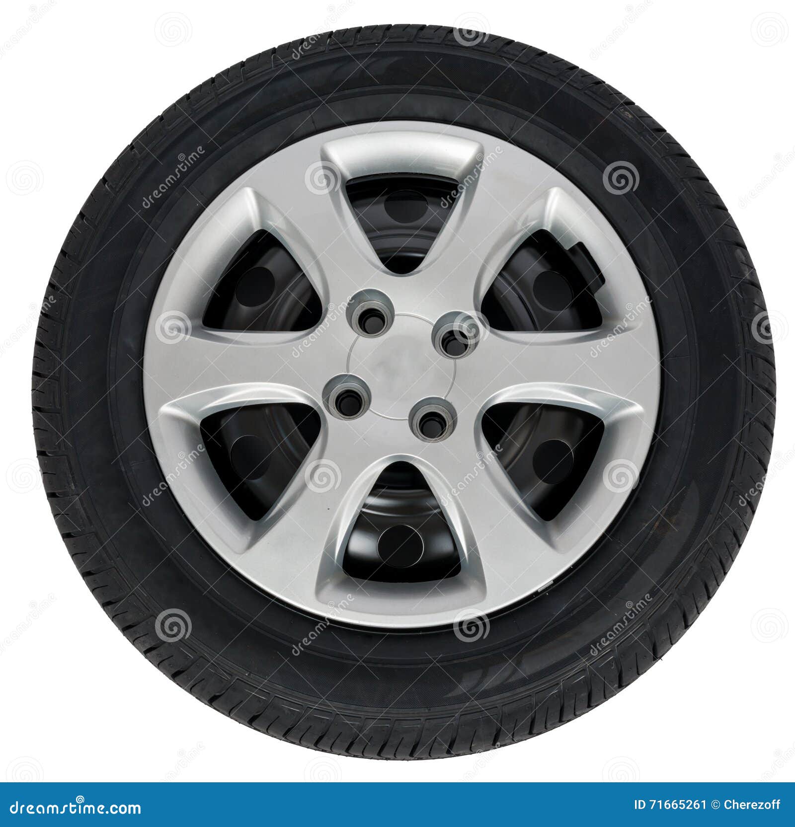 Front view of car wheel stock image. Image of black, change - 71665261