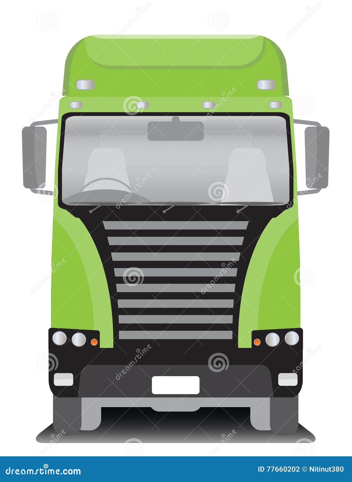 Front view of Cargo truck stock vector. Illustration of front - 77660202