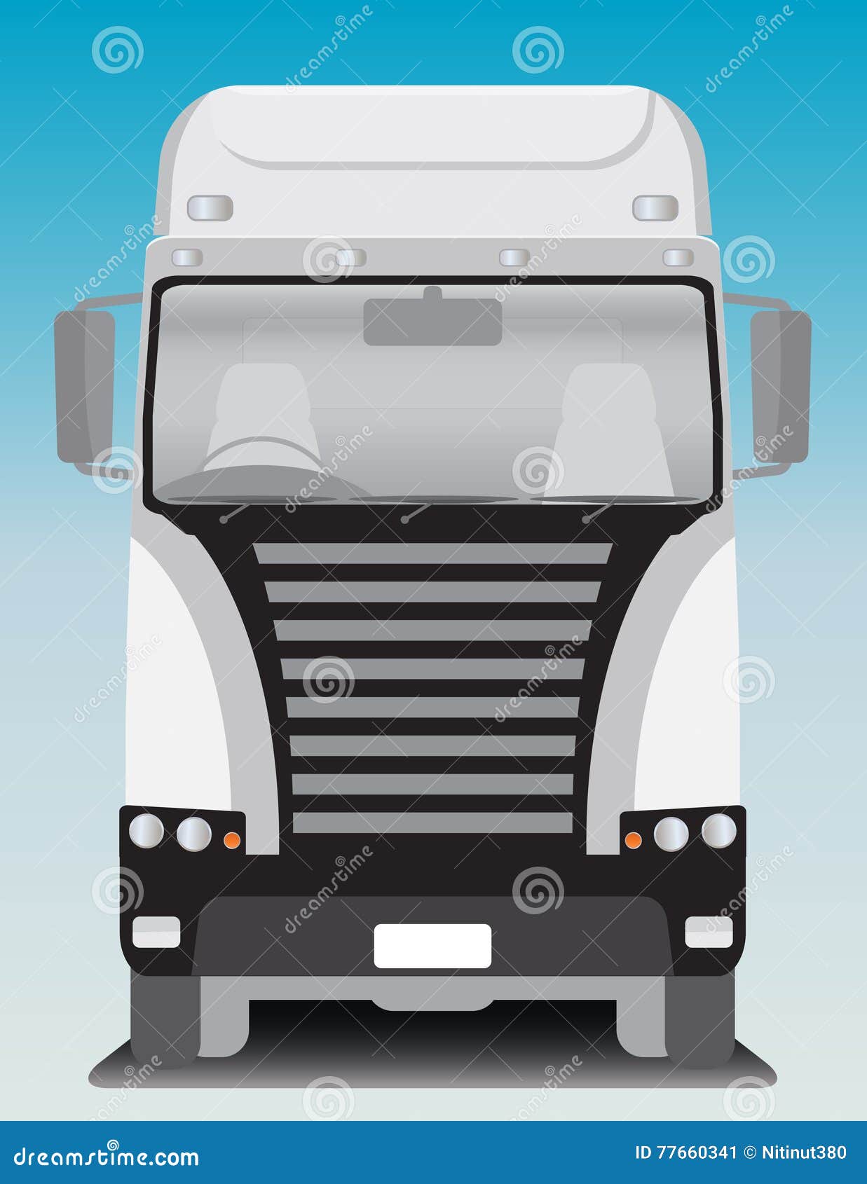 Front view of Cargo truck stock illustration. Illustration of business ...