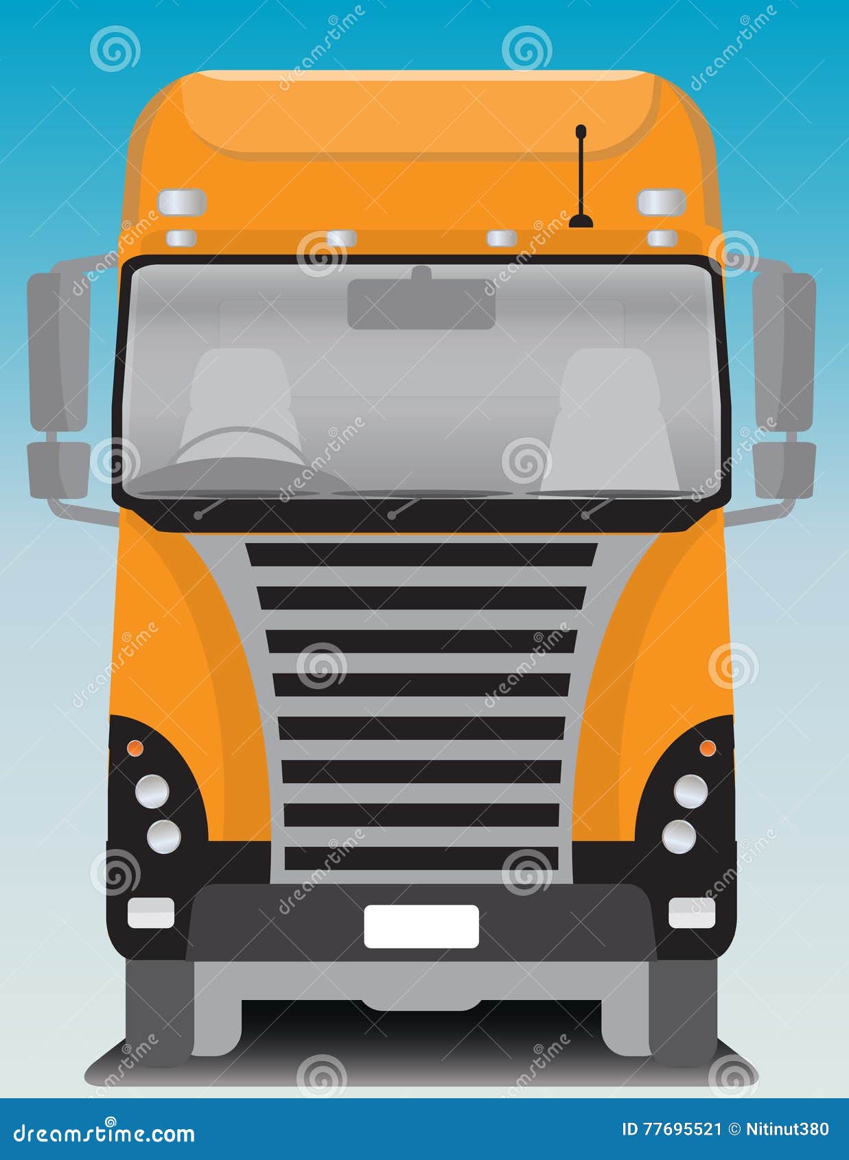 Front view of Cargo truck stock illustration. Illustration of industry ...