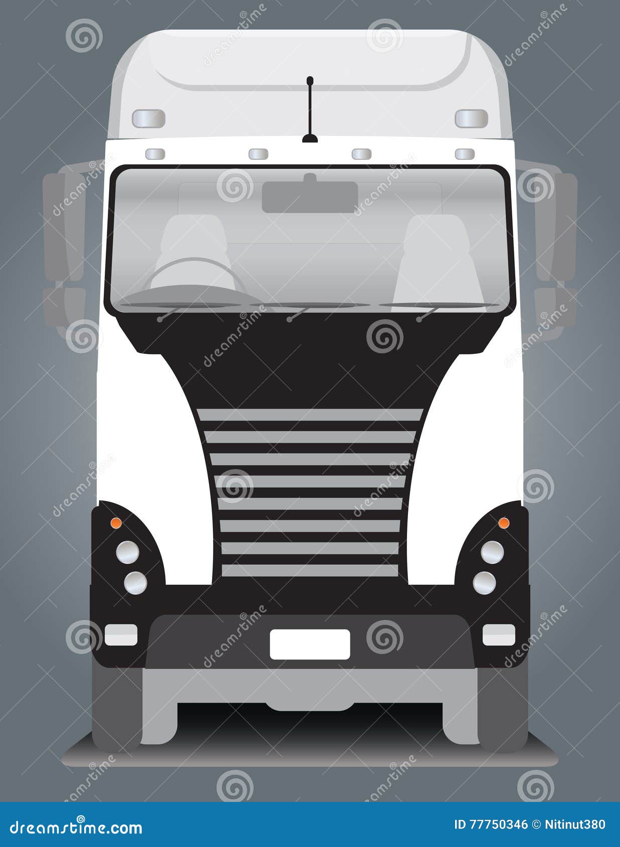 Front view of Cargo truck stock vector. Illustration of white - 77750346