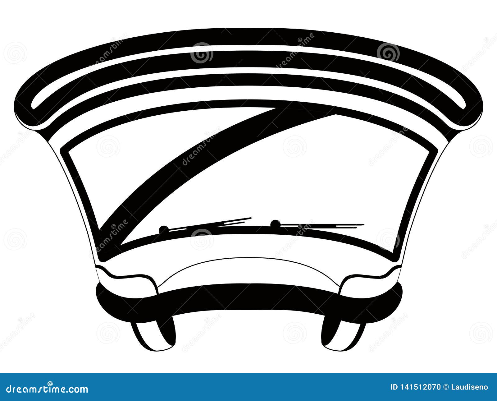 Front View of a Cartoon Bus Stock Vector - Illustration of background ...