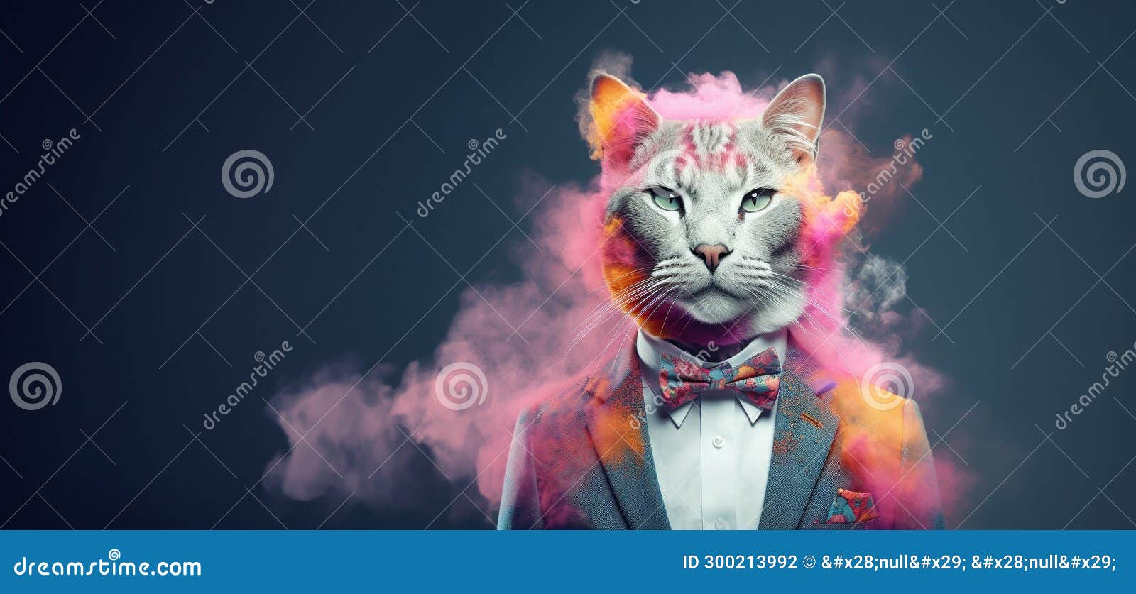 Front View of a Cat Wearing a Suit Standing Animated Burst. AI ...