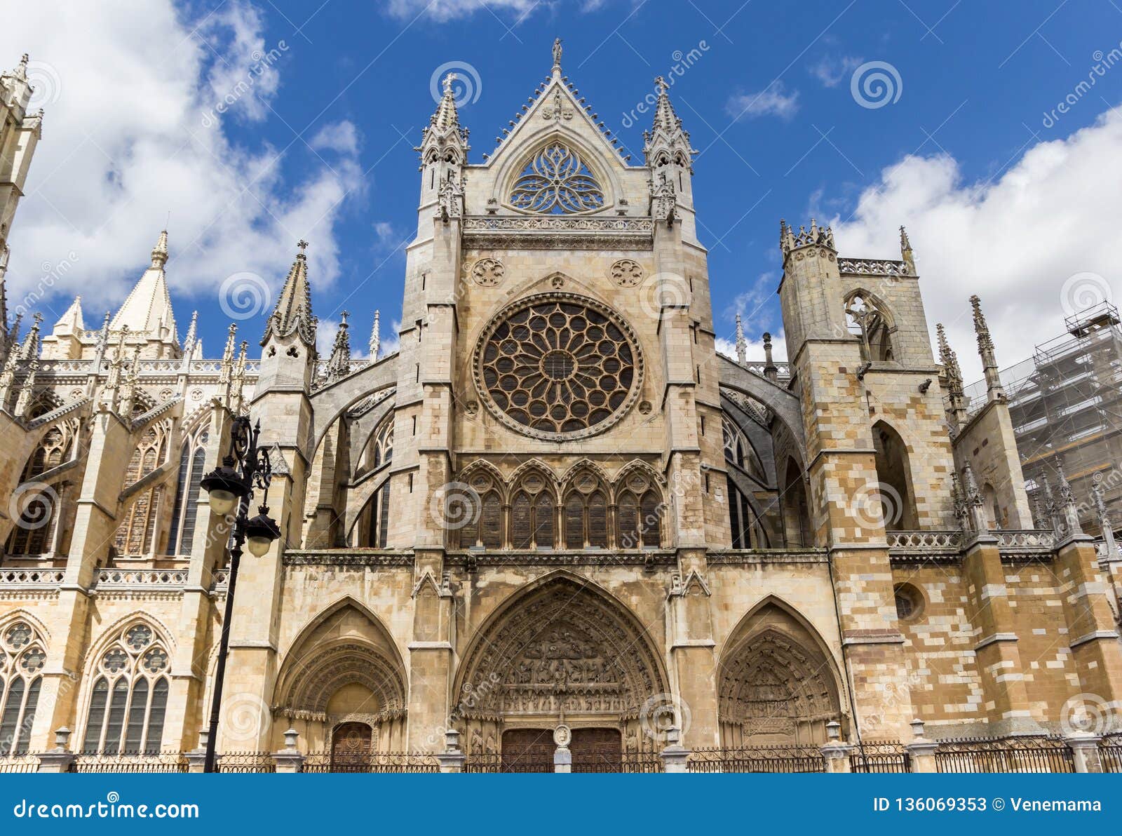 Front View of the Cathedral in Leon Stock Image - Image of city ...