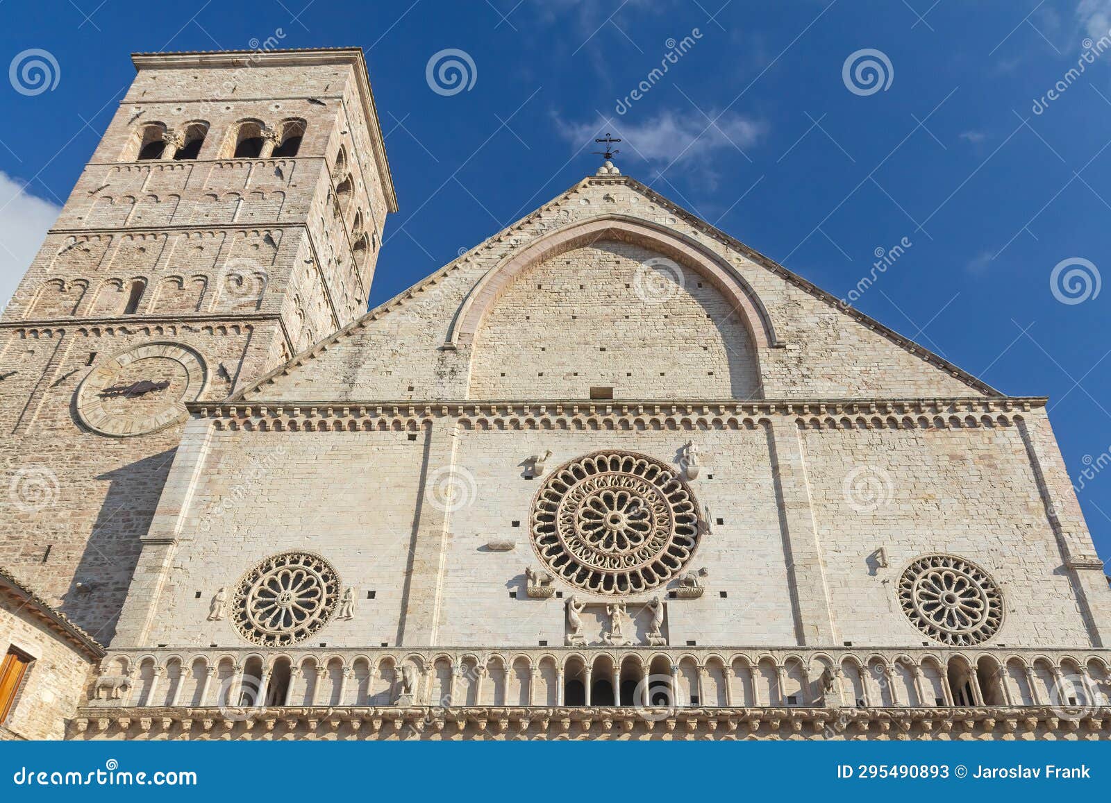 Front View of Cathedral of San Rufino. Assisi. Italy Stock Image ...