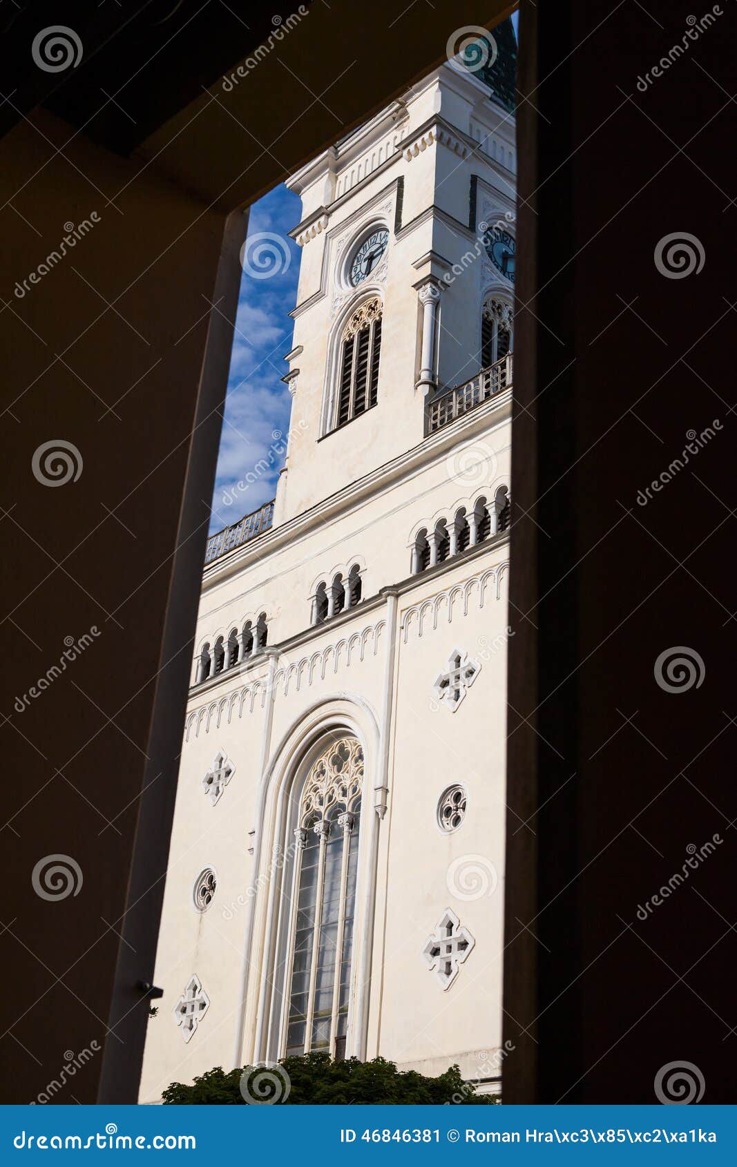 Front View of a Catholic Church Stock Image - Image of city, church ...
