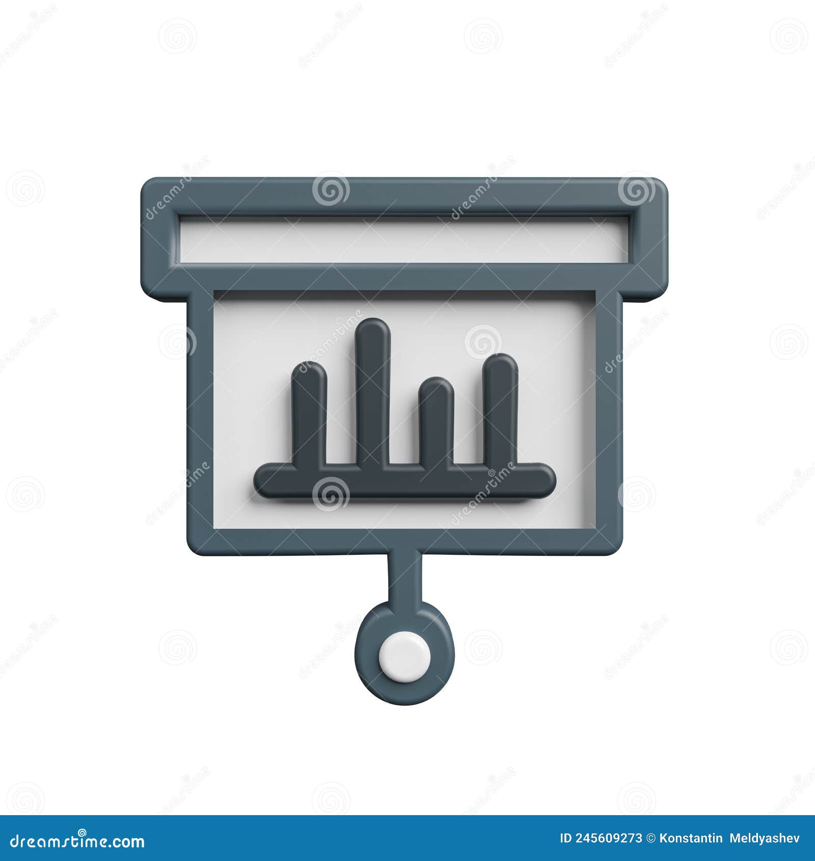 Front View Chart Board 3d Icons Render Illustration Stock Illustration ...