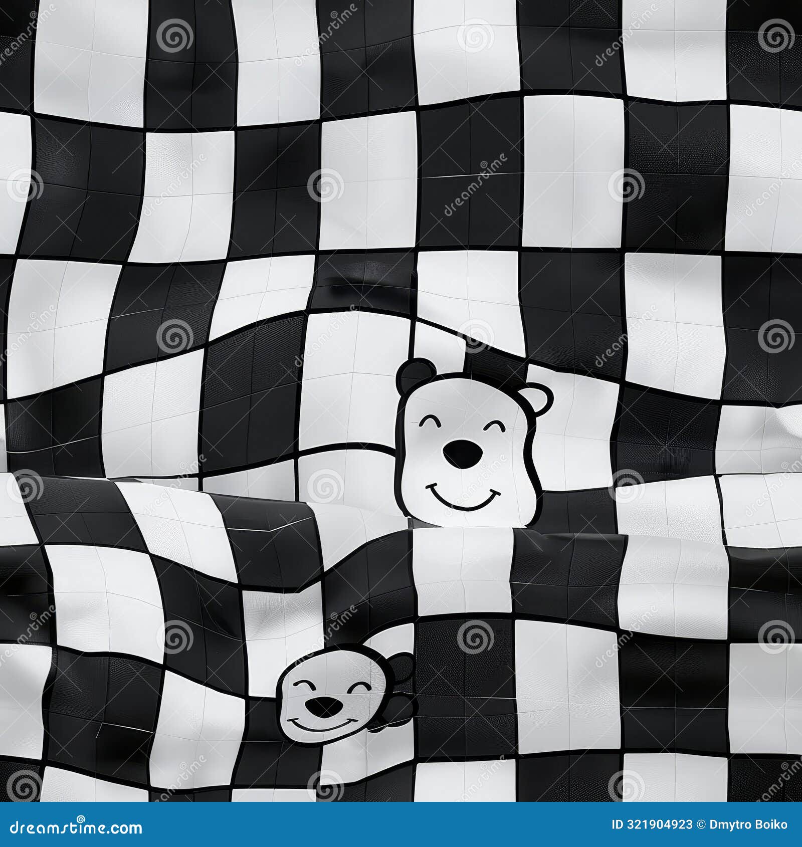 Front View of Cheerful Domestic Animal Faces in a Checkerboard Layout ...