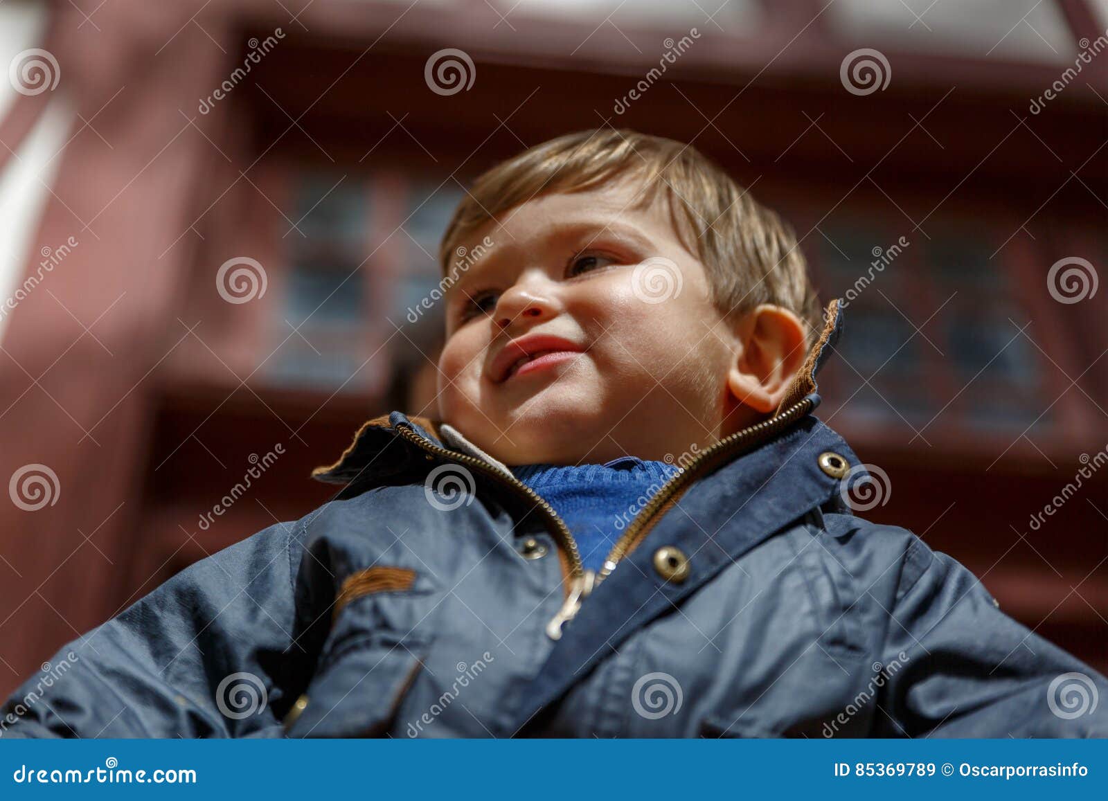 Front View of a Child Looking To the Side Stock Image - Image of ...