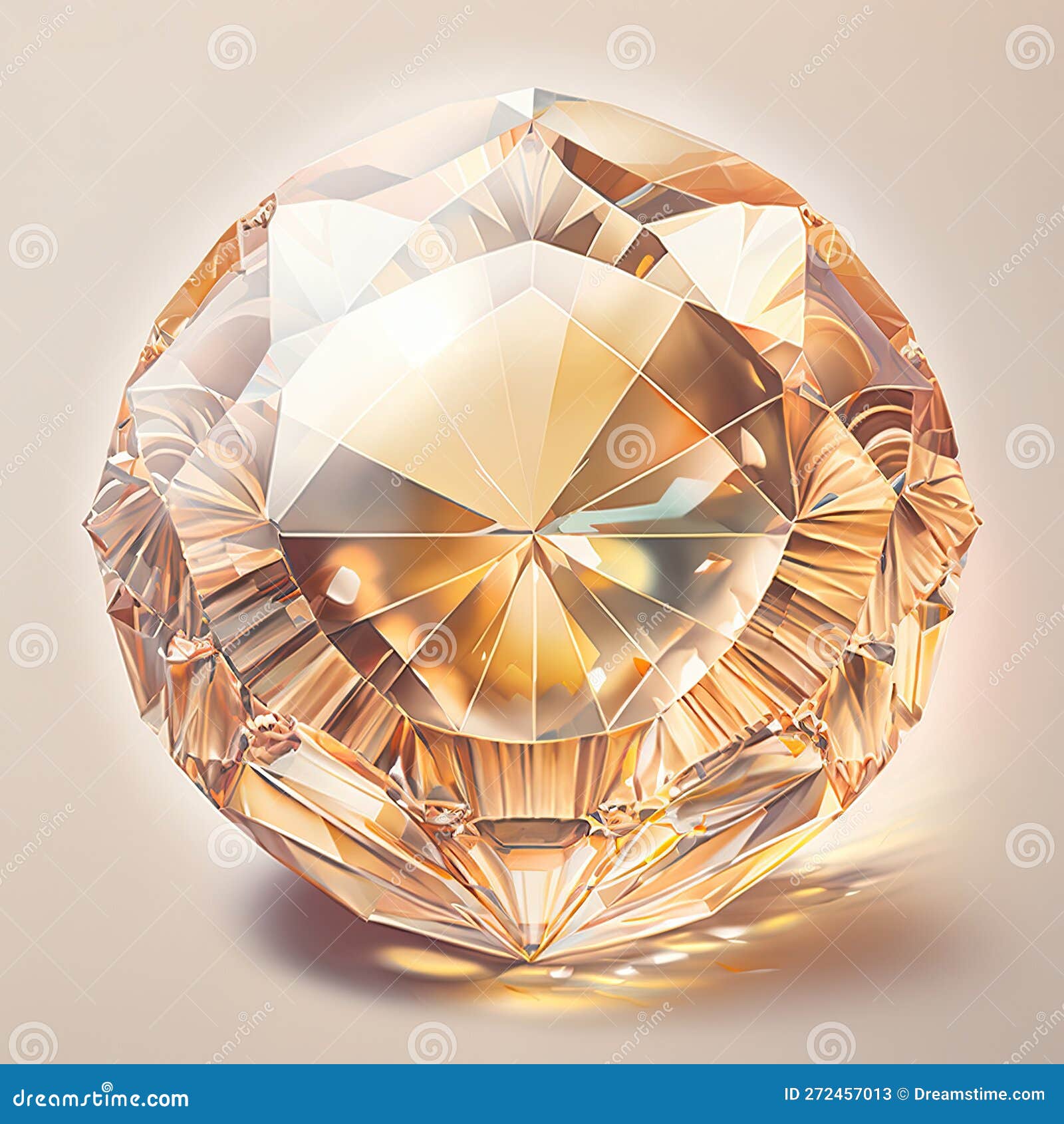 Front View of Citrine Gemstone Illustration on a Light Background ...