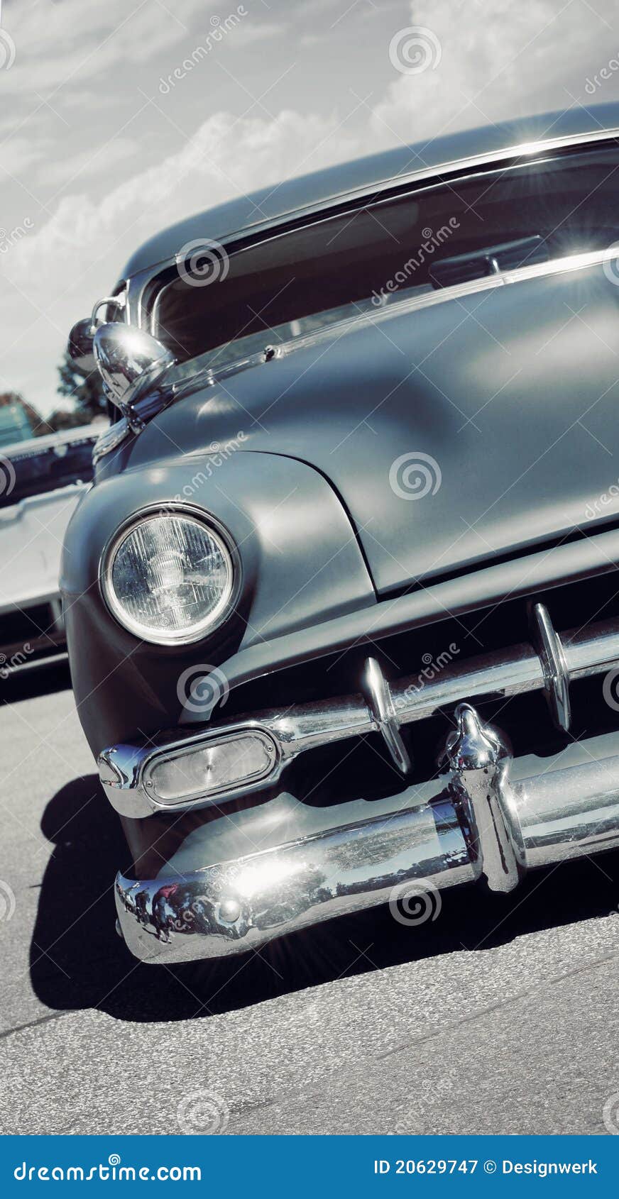 Front View of a Classic American Car Stock Image - Image of revival ...