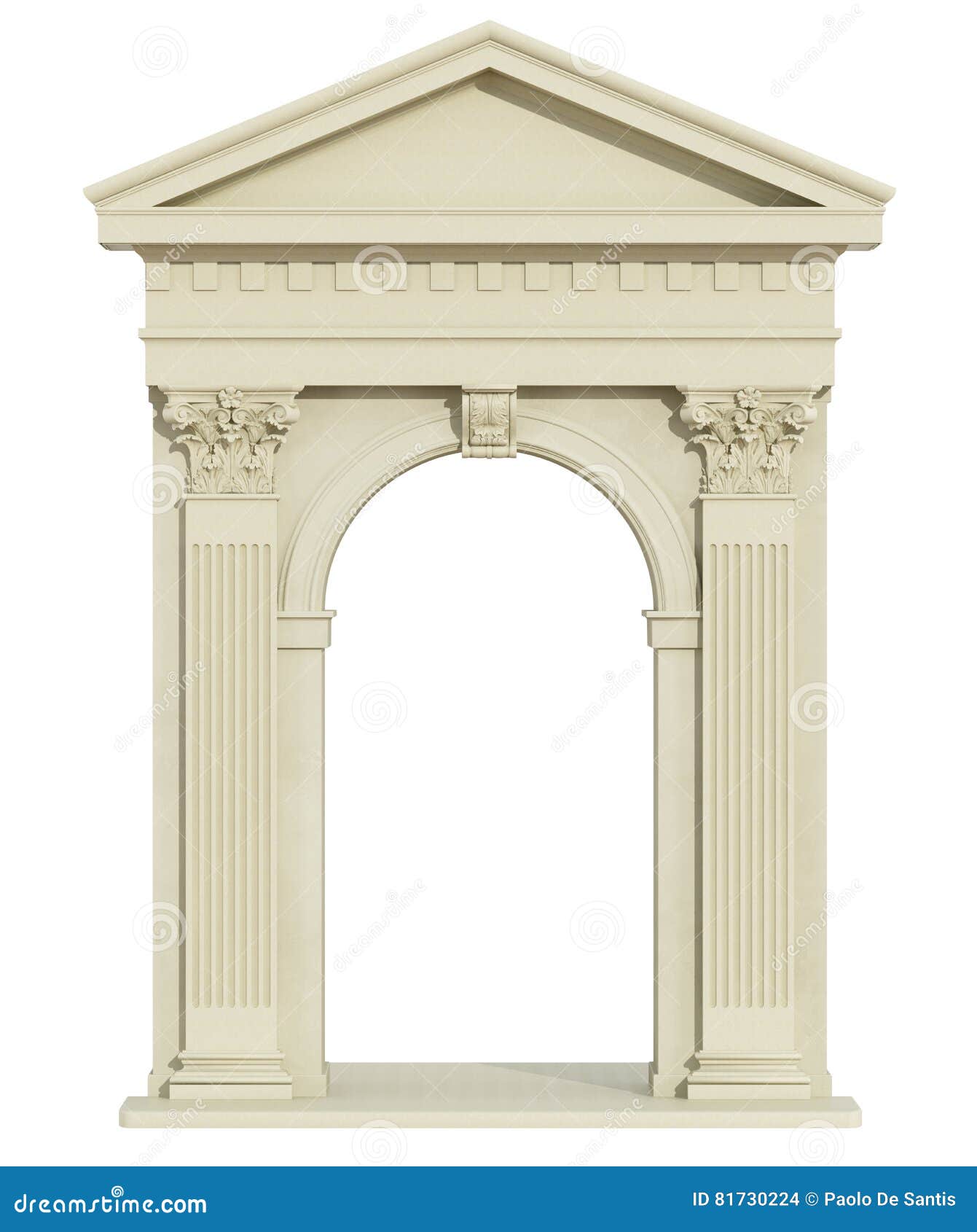 Front View of a Classic Arch with Triangular Tympanum Stock ...