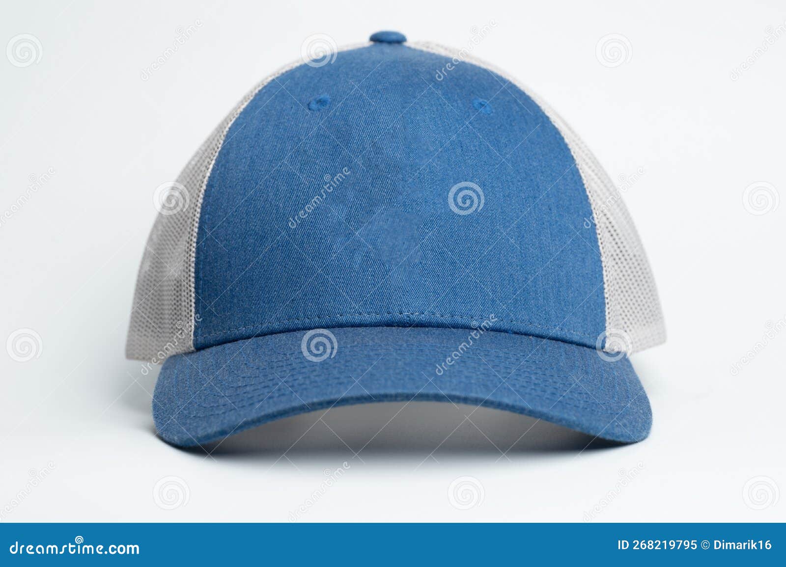 Front View of Classic Baseball Cap Stock Image - Image of blue, single ...