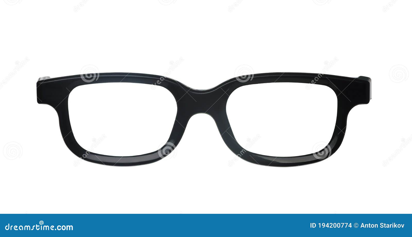 Front View of Classic Black Eyeglasses Frame Stock Photo - Image of ...