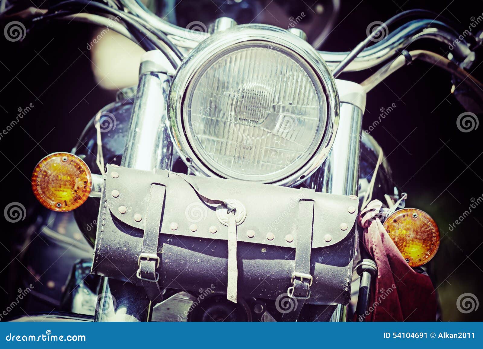 Front View of a Classic Motorcycle in Vintage Tone Stock Image - Image ...