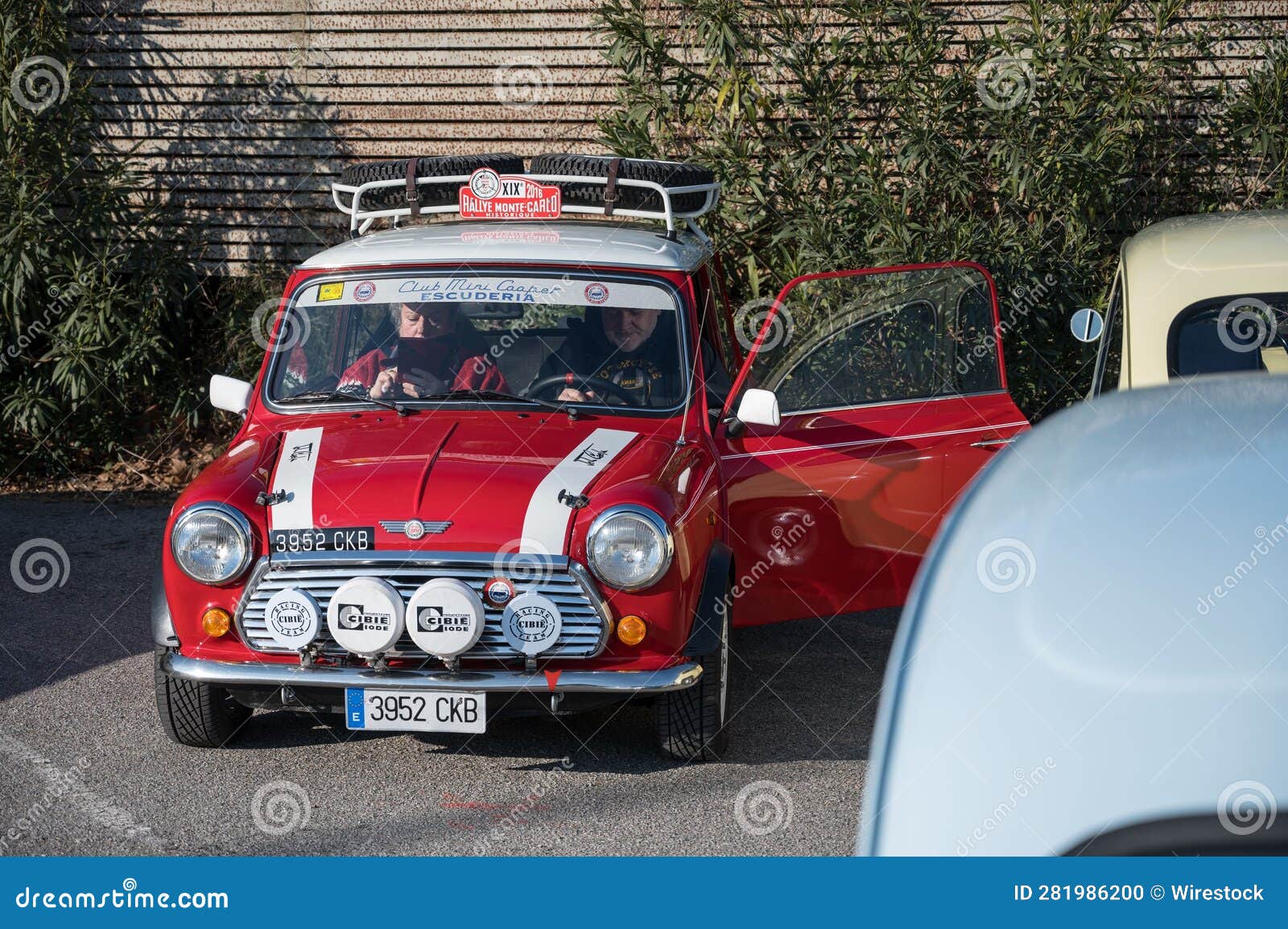 Front View of the Classic Rally Mini Cooper on the Street Editorial ...