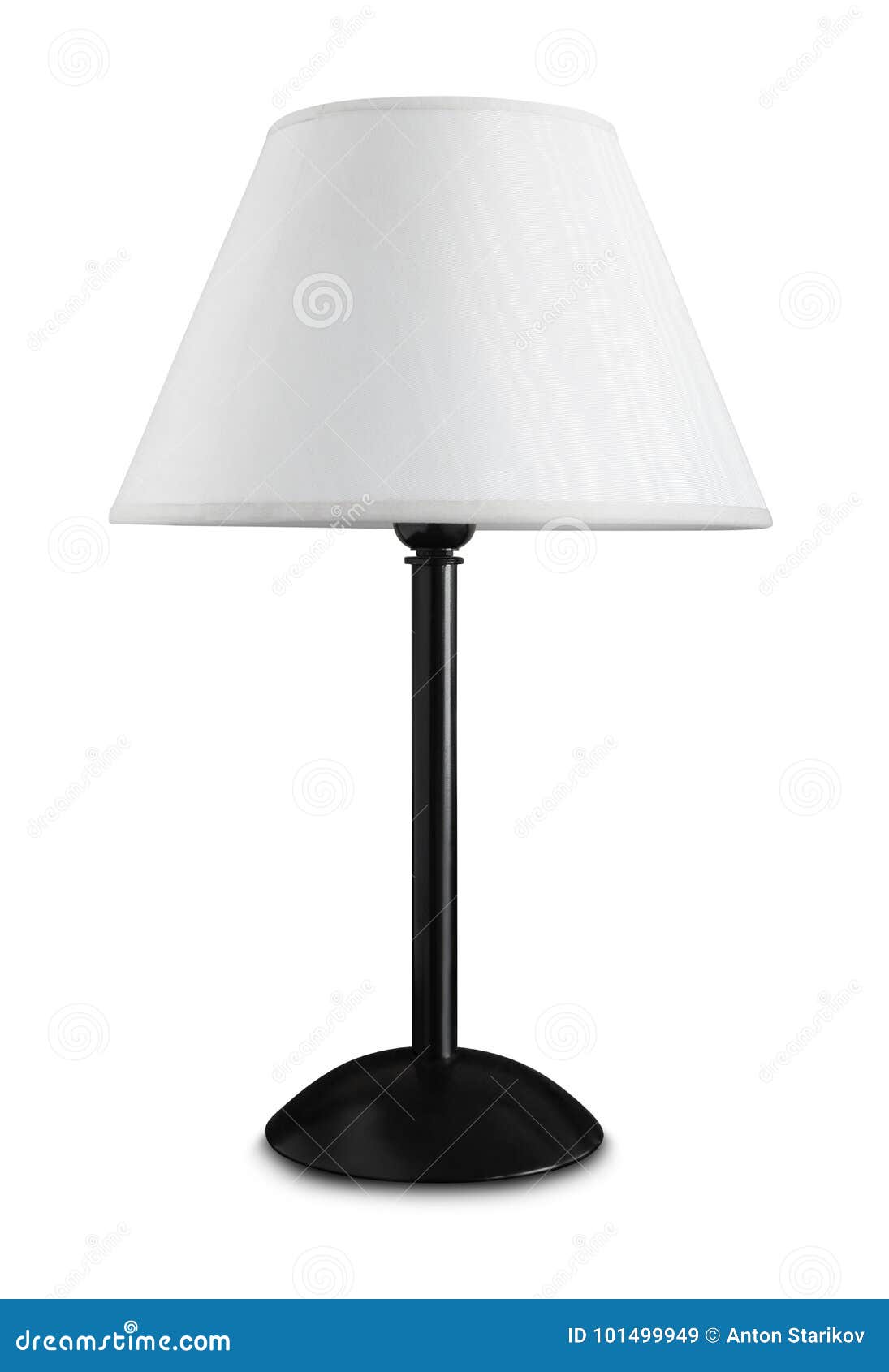 Front View of Classic Table Lamp Stock Image - Image of black ...