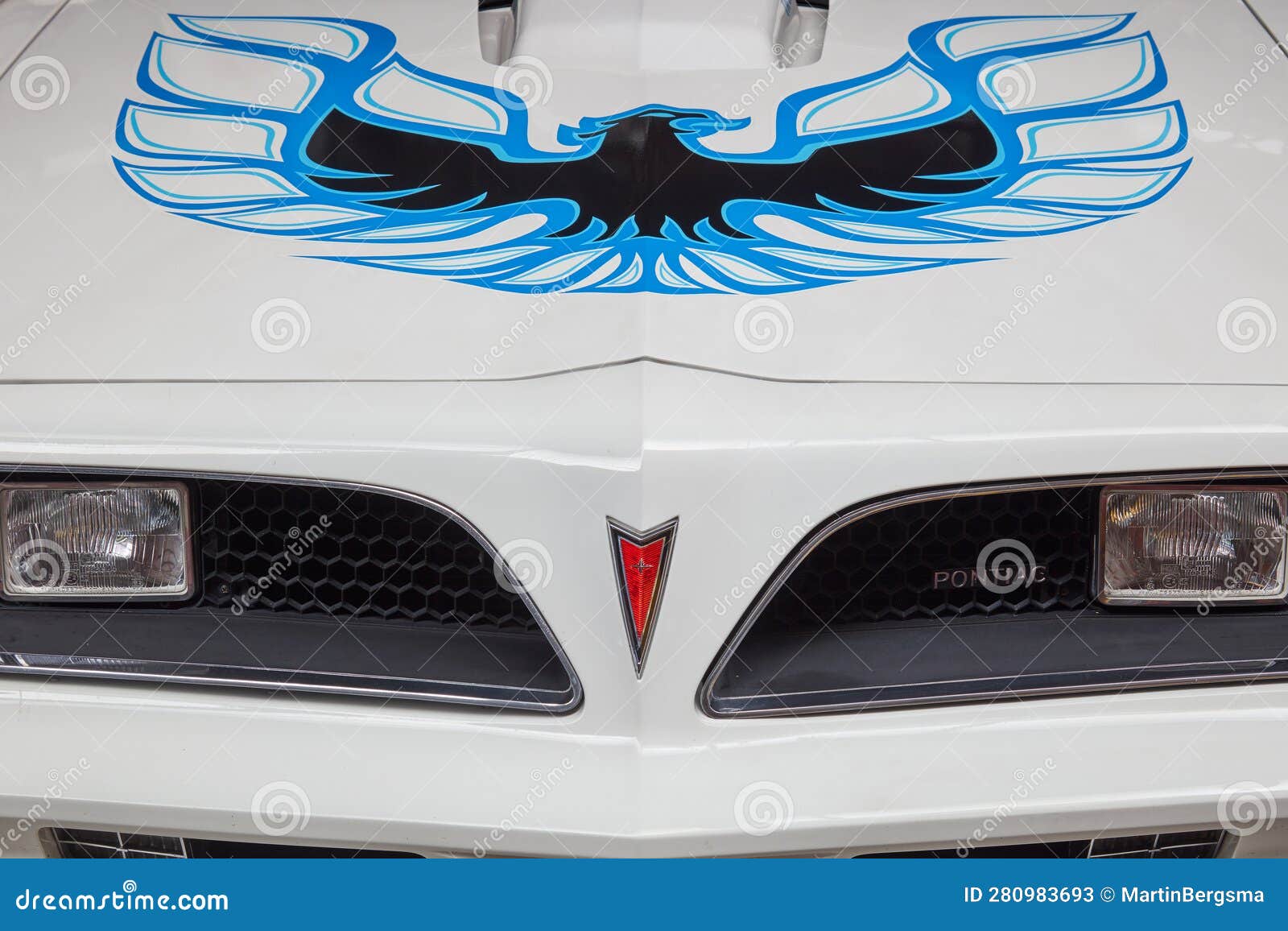 Front View of a Classic White 1977 Pontiac Firebird 6.6 FW 87 Trans am ...