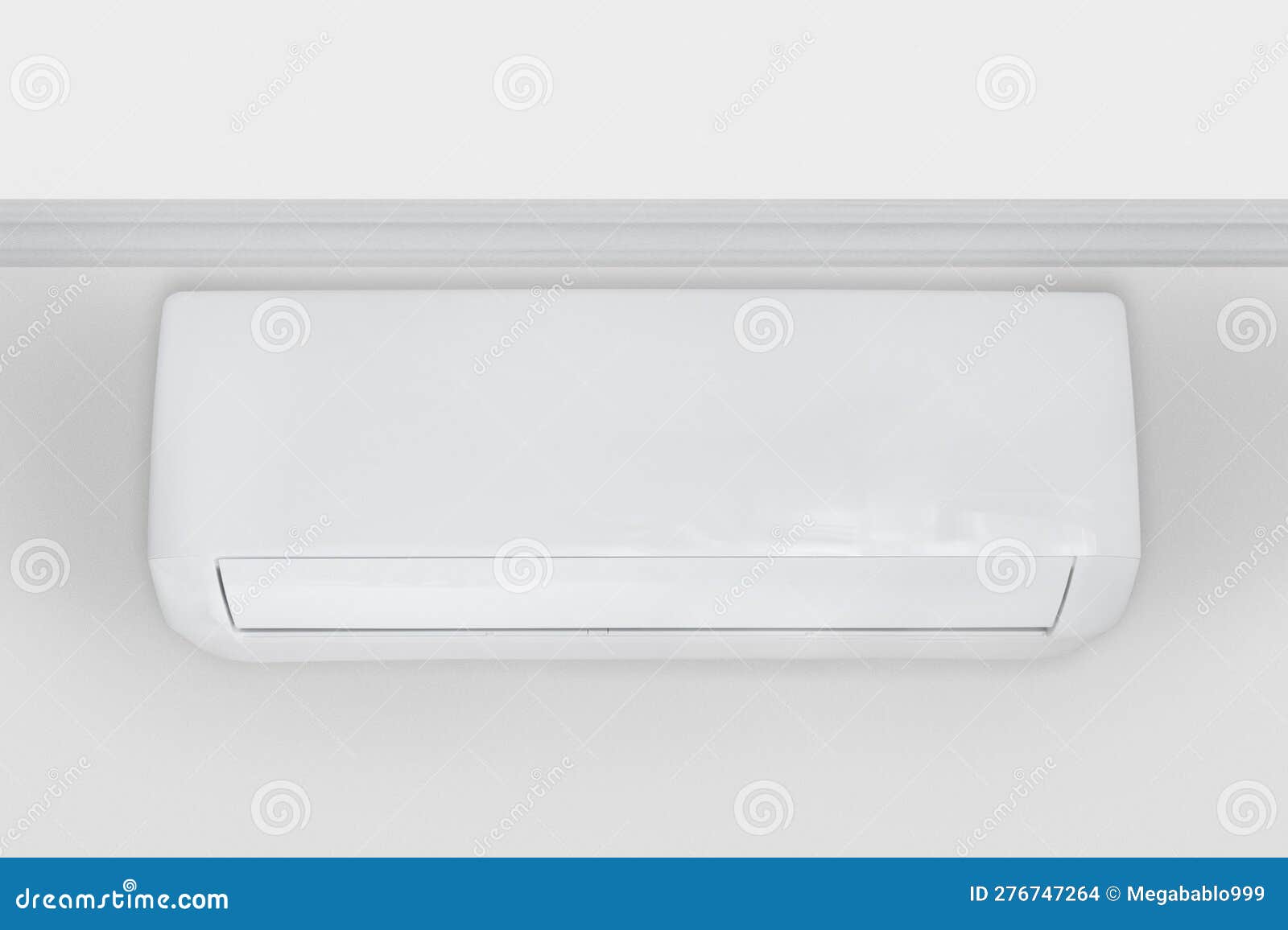 Front View of Closed Air Conditioner Hanging from the Ceiling on the ...