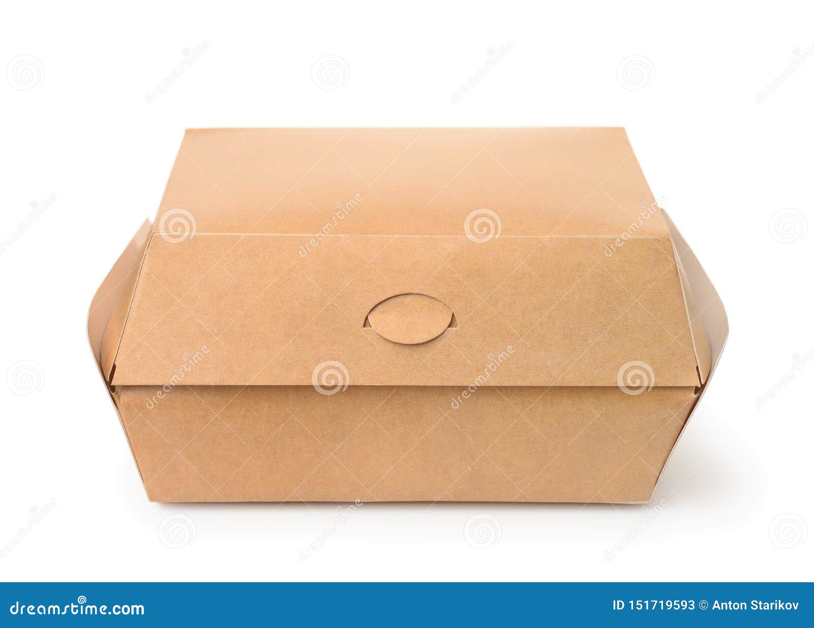 Front View of Closed Brown Burger Box Stock Image - Image of fastfood ...