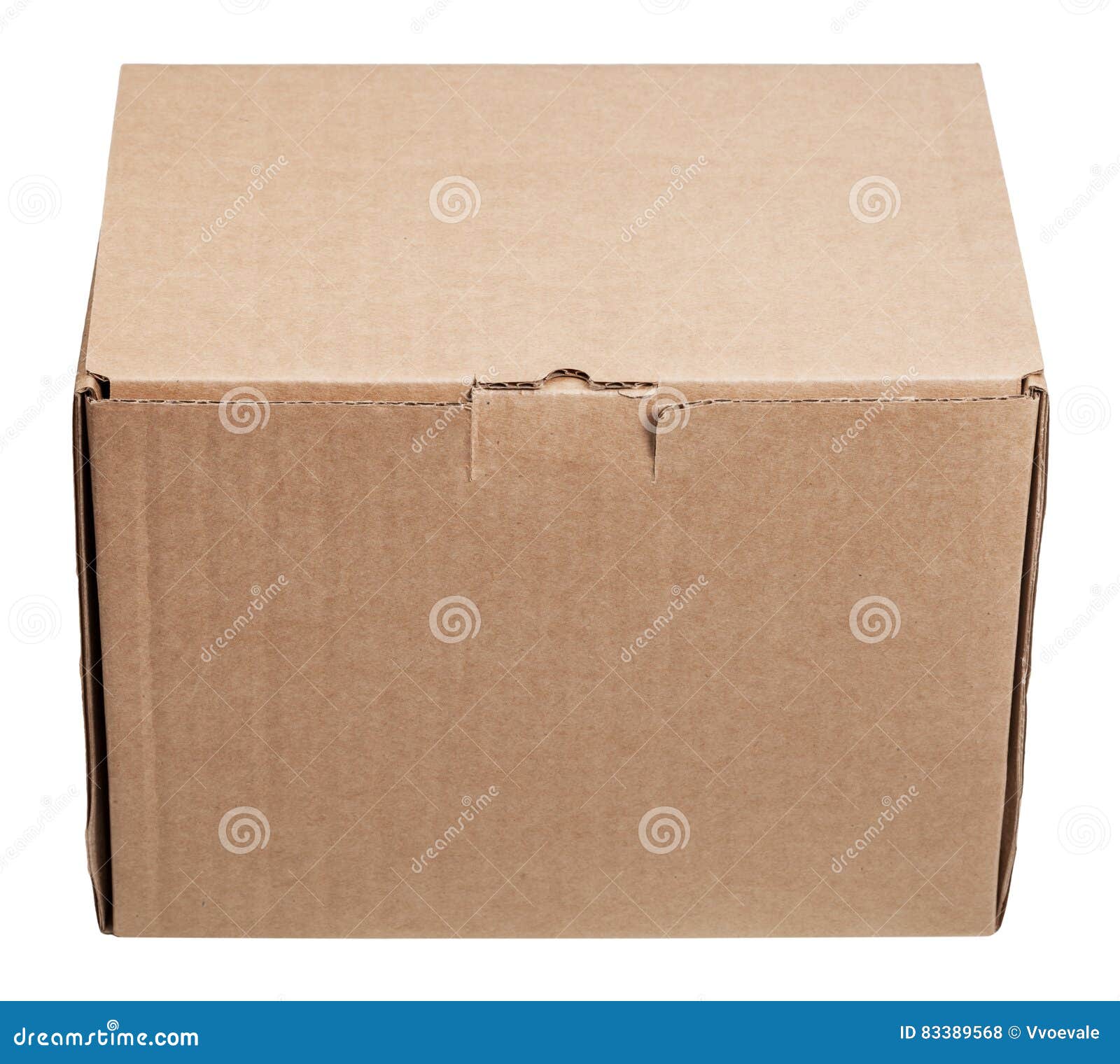 Front View of Closed Cardboard Box Isolated Stock Photo - Image of ...