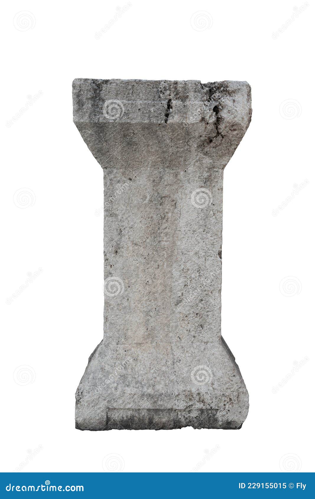 Large Conical Stone Column Isolated on White Background Stock Image ...