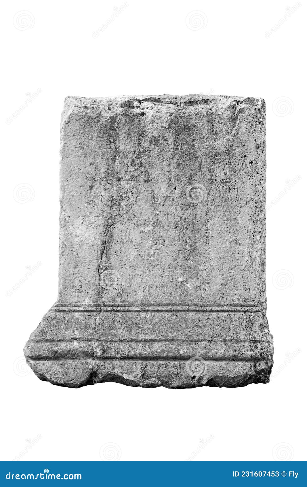 Large Square Stone Column Isolated on White Background Stock Image ...