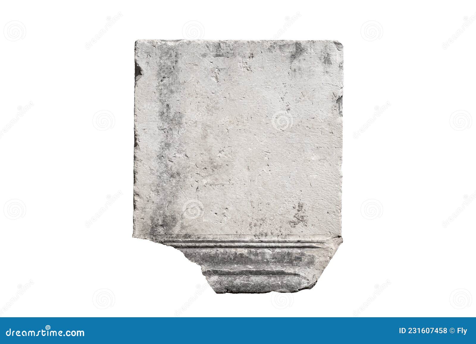 Large Square Stone Column Isolated on White Background Stock Photo ...